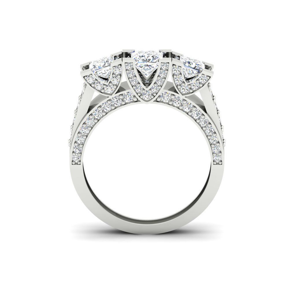 3 Princess Stone Ring 3D model 3D printable | CGTrader