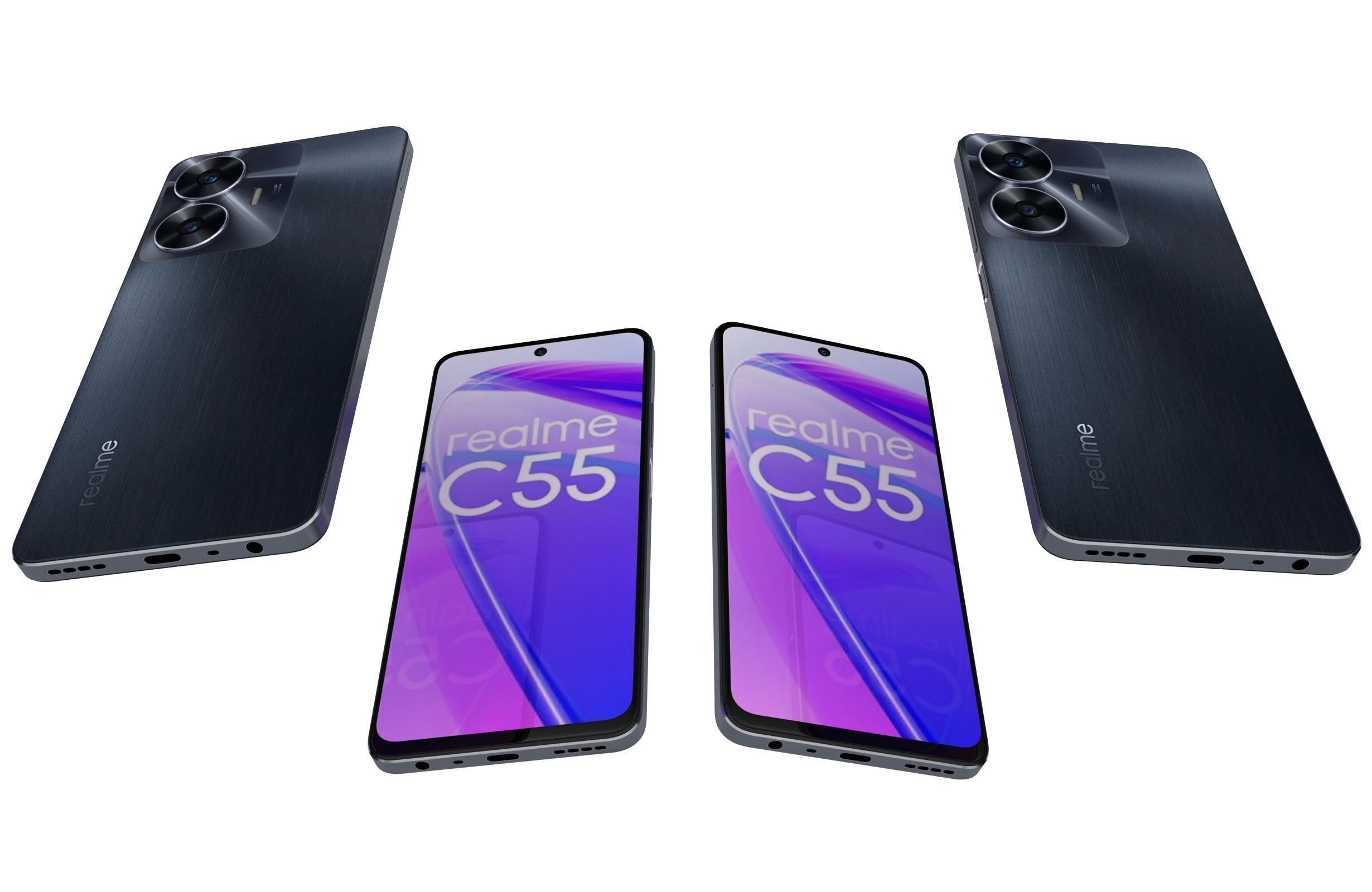 3D model Realme C55 Black And Gold VR / AR / low-poly | CGTrader