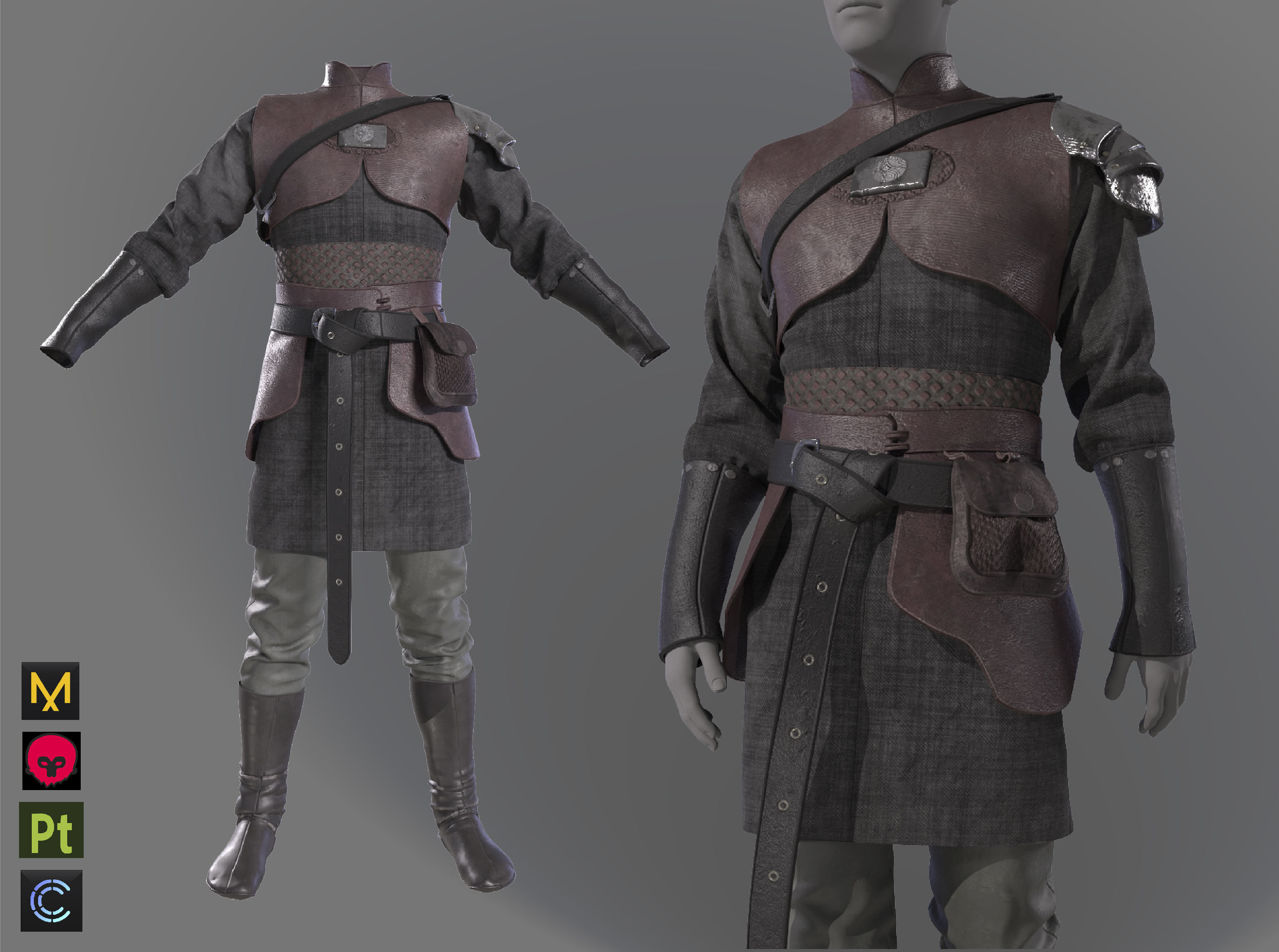 Medieval renaissance knight clothes Warrior armor 3D model | CGTrader