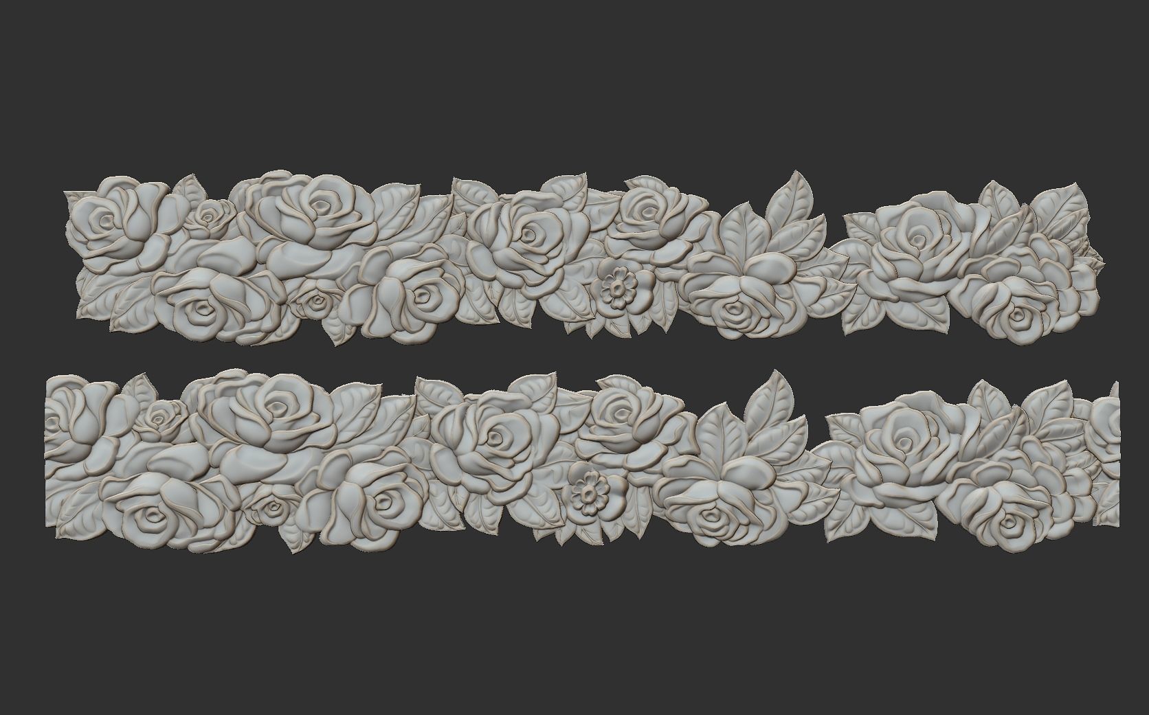 Roses Decorative Seamless Molding 3D model 3D printable | CGTrader