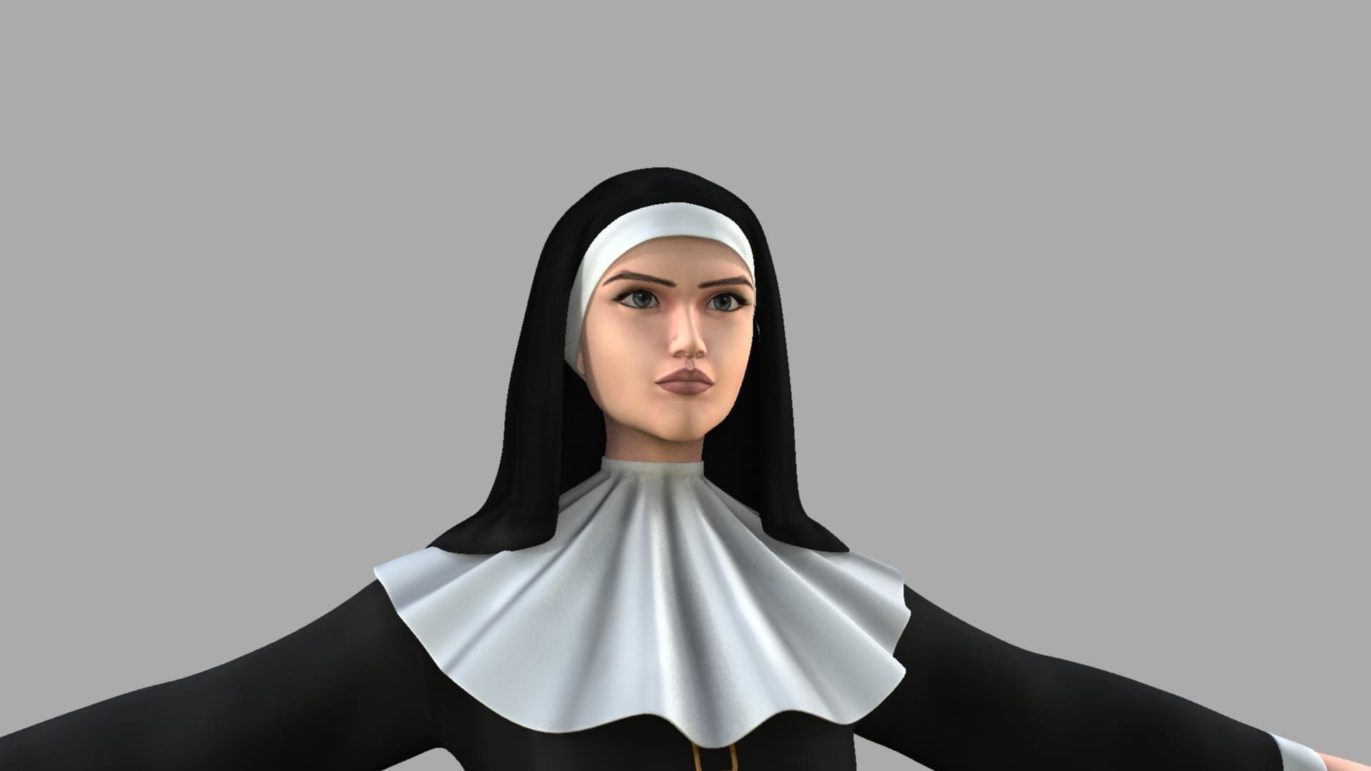 Christian nun 3D model | CGTrader
