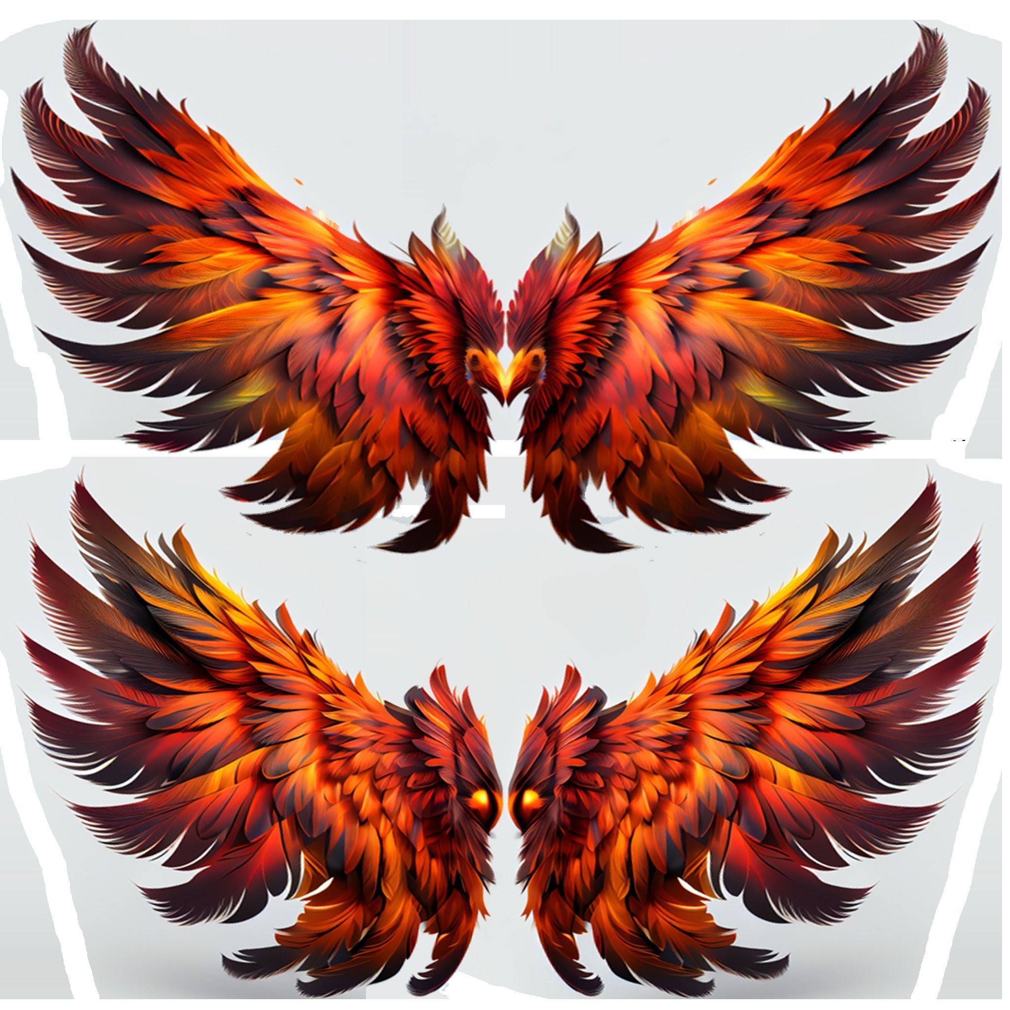 3D model Animated Phoenix Wings with Makehuman Base Model VR / AR / low ...