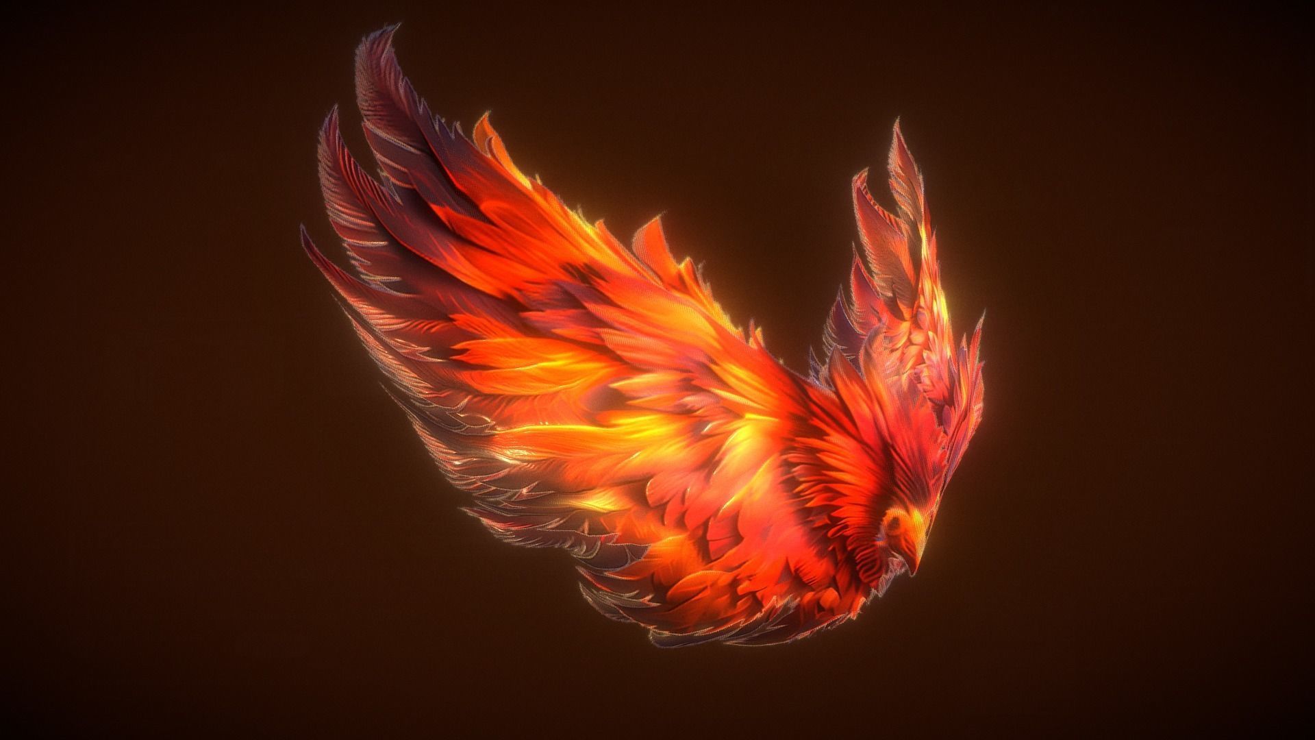 3D model Animated Phoenix Wings with Makehuman Base Model VR / AR / low ...