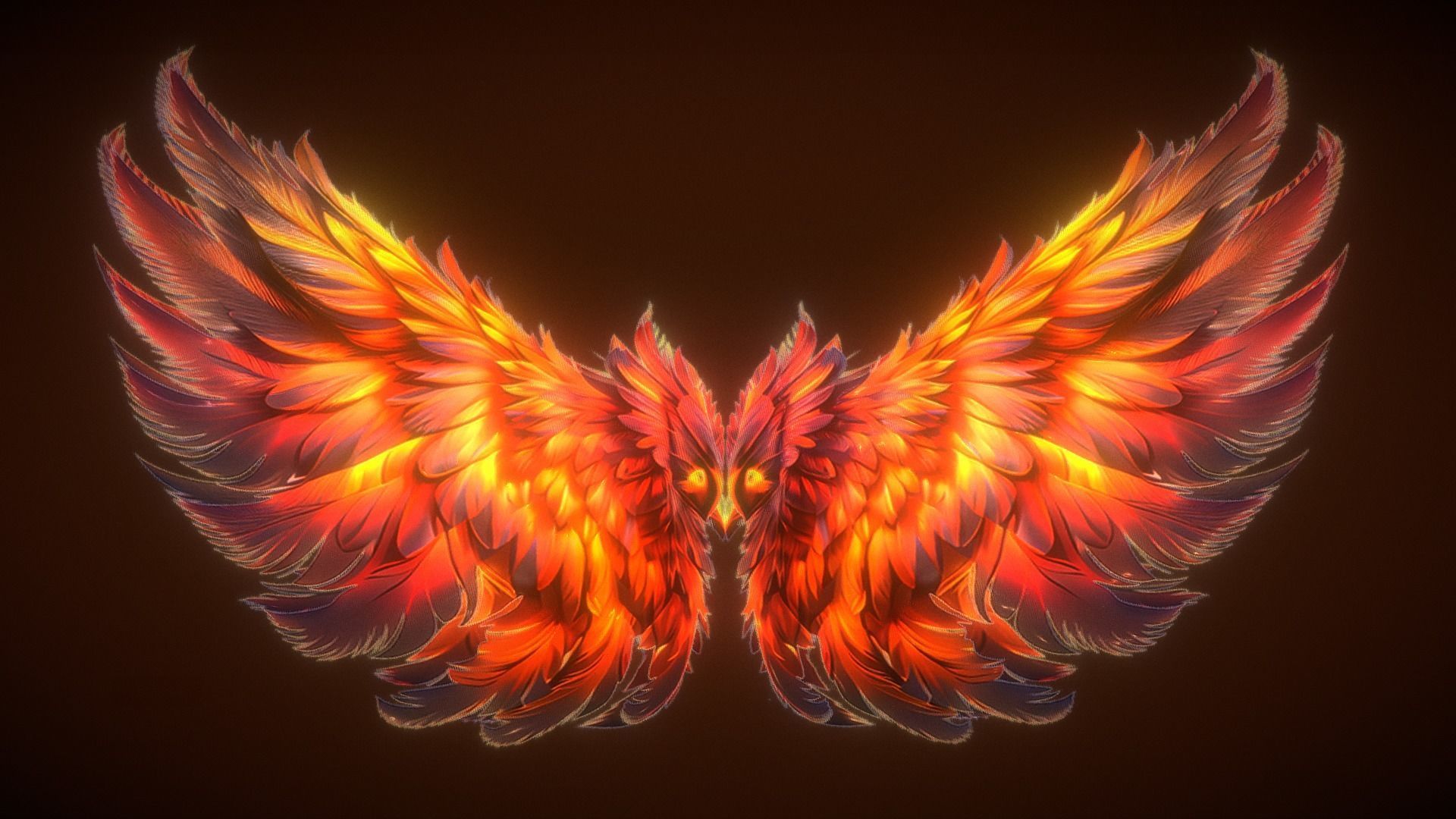 3D model Animated Phoenix Wings with Makehuman Base Model VR / AR / low ...