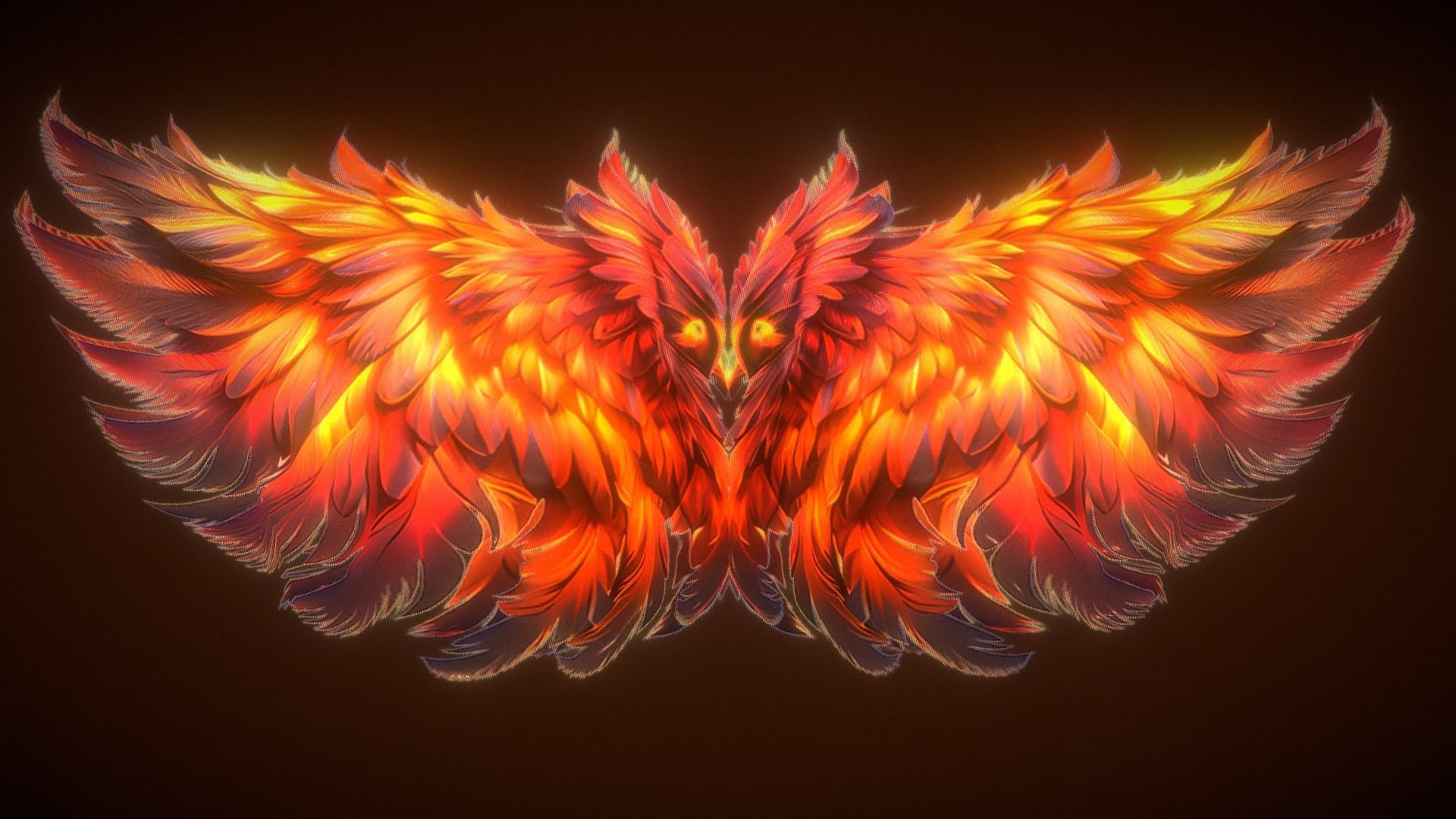 3D model Animated Phoenix Wings with Makehuman Base Model VR / AR / low ...
