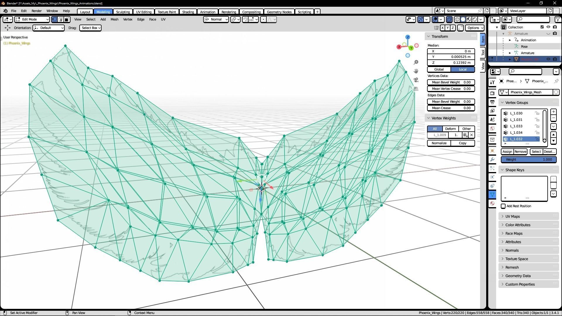 3D model Animated Phoenix Wings with Makehuman Base Model VR / AR / low ...