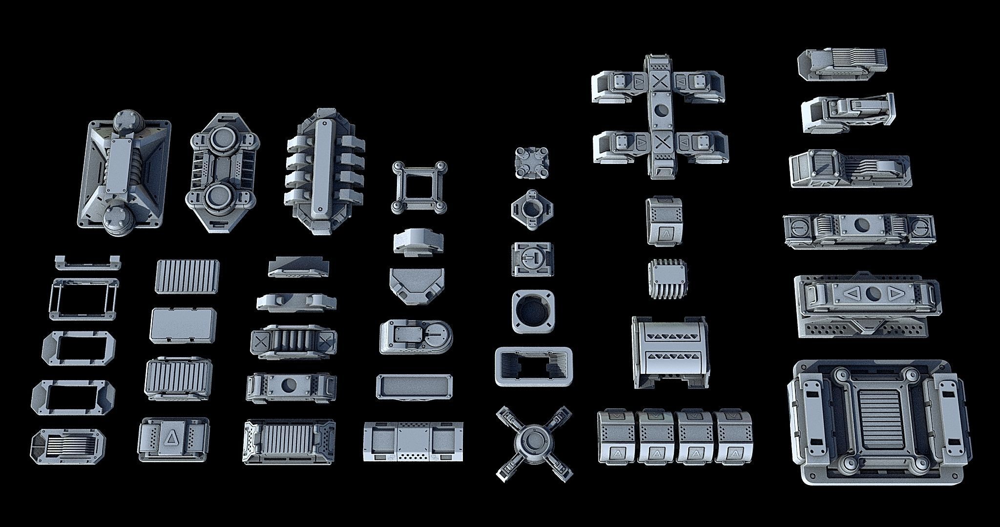 Sci-Fi KitBash and Props Pack Full set 3D model | CGTrader