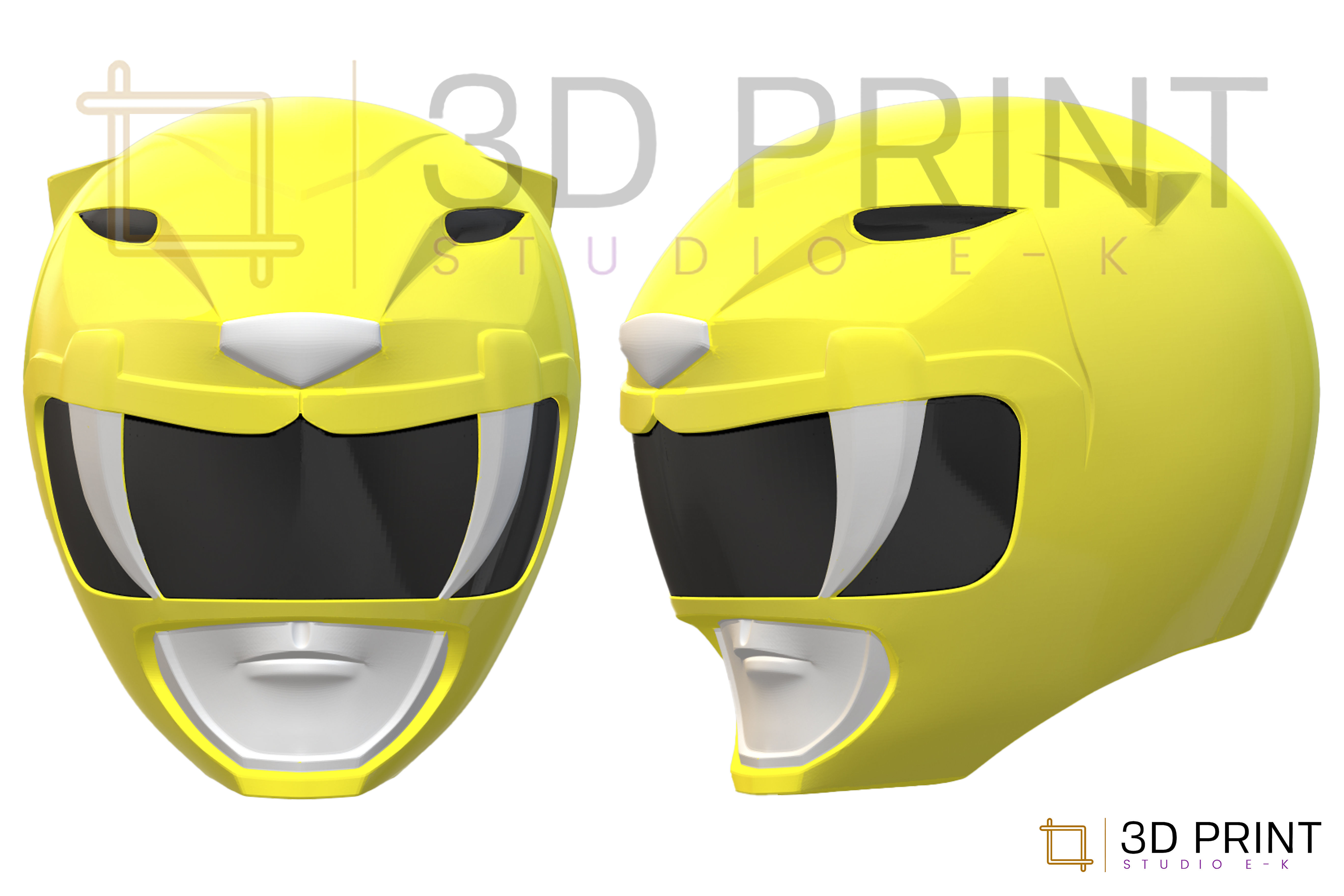 Yellow Ranger helmet MMPR 3D model 3D printable | CGTrader