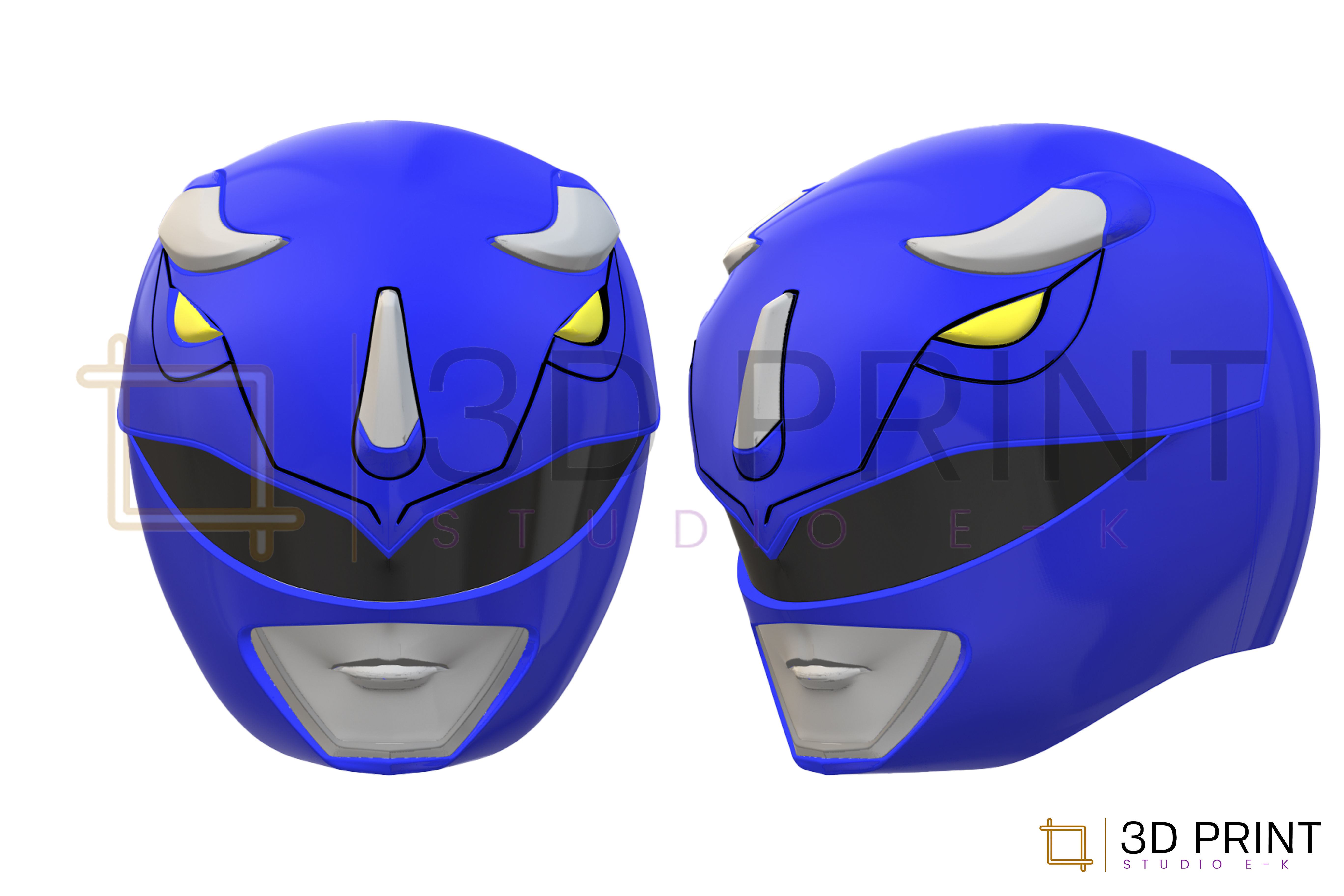 Power Rangers Blue Ranger helmet MMPR 3D model 3D printable | CGTrader