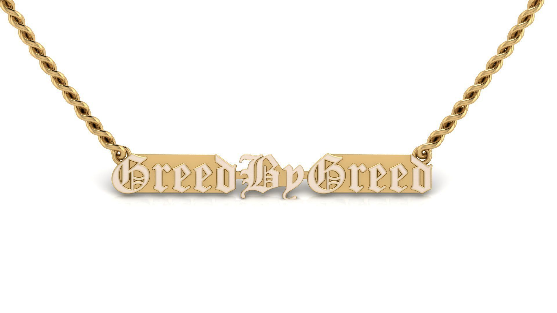 Greed and Greed By Greed Gold Nameplate 3D model 3D printable | CGTrader