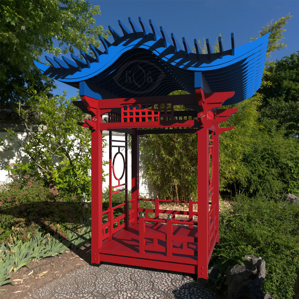 Pergola in Japanese-style 3D model | CGTrader