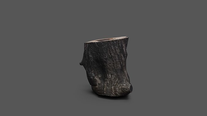 3D model Low-poly Log tree trunk in shape of vase VR / AR / low-poly ...