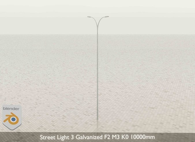 3D model Street Light 3 Galvanized F2 M3 K0 10000mm VR / AR / low-poly ...
