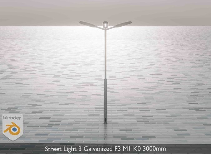 3D model Street Light 3 Galvanized F3 M1 K0 3000mm VR / AR / low-poly ...