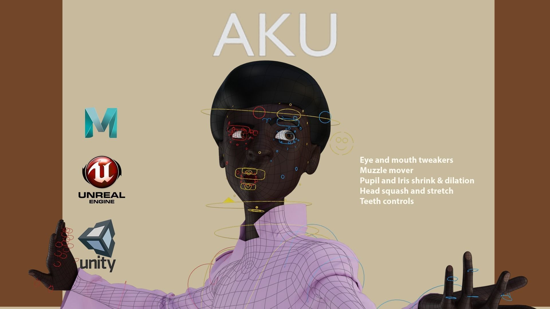 3D model AKU RIG MAYA VERSION VR / AR / low-poly | CGTrader