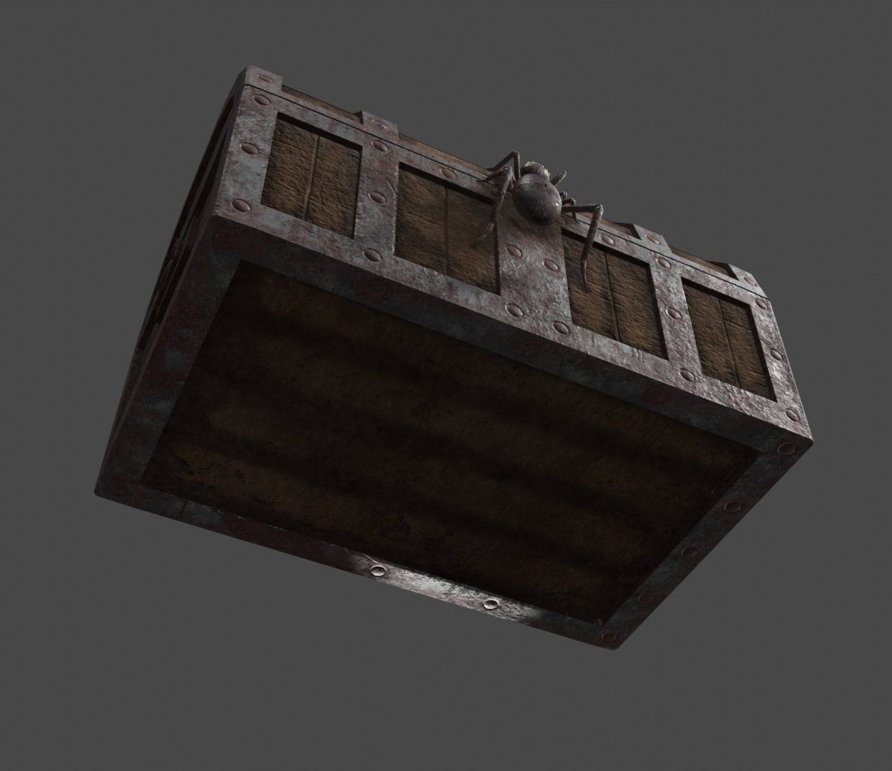 3D model Old stylized chest Low-poly PBR 3D model VR / AR / low-poly ...