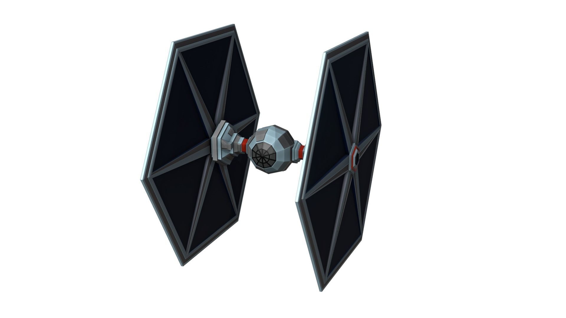 3D model Low-poly spaceship star wars tie fighter VR / AR / low-poly ...