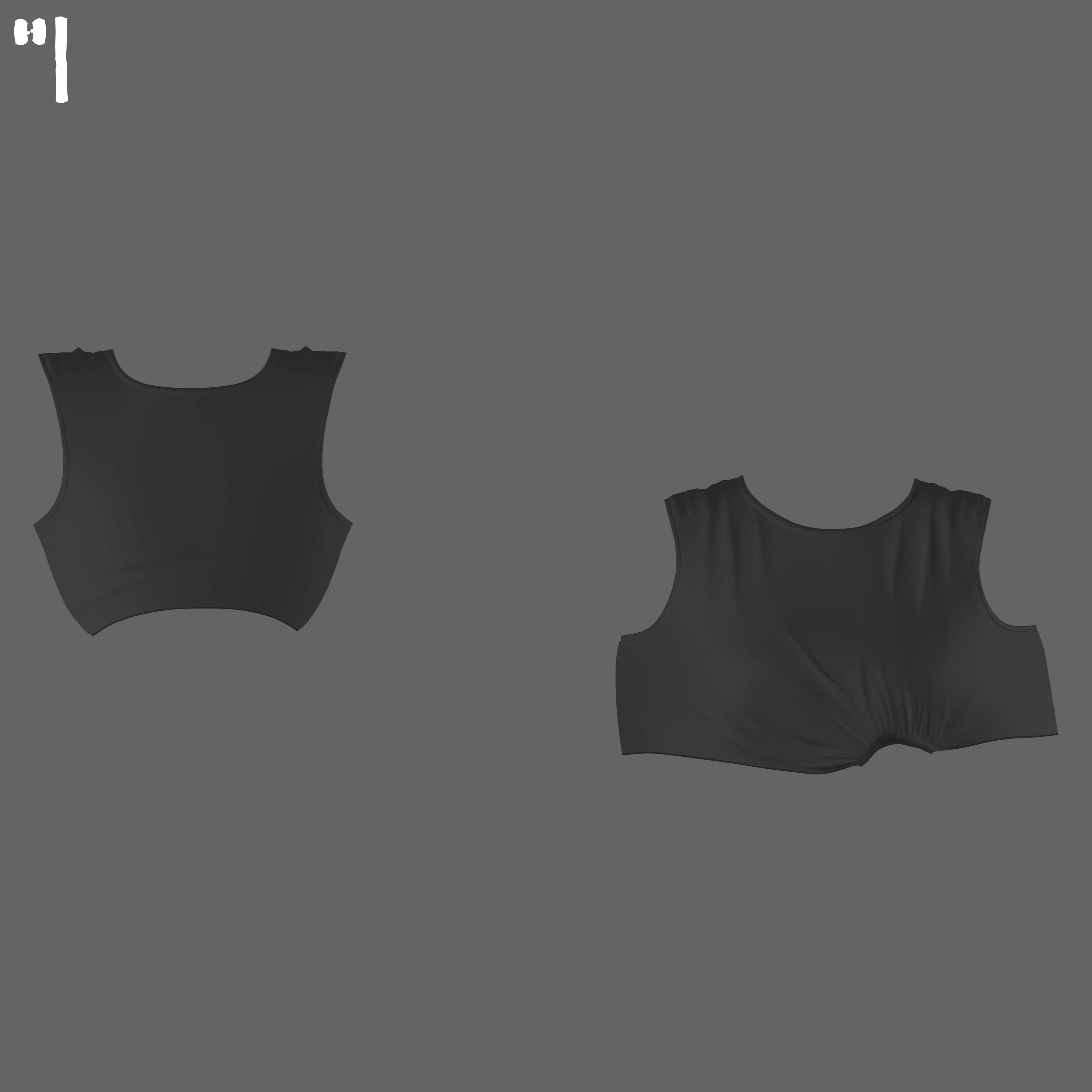 3D model Sleeveless Ring Bottom Crop Top VR / AR / low-poly | CGTrader