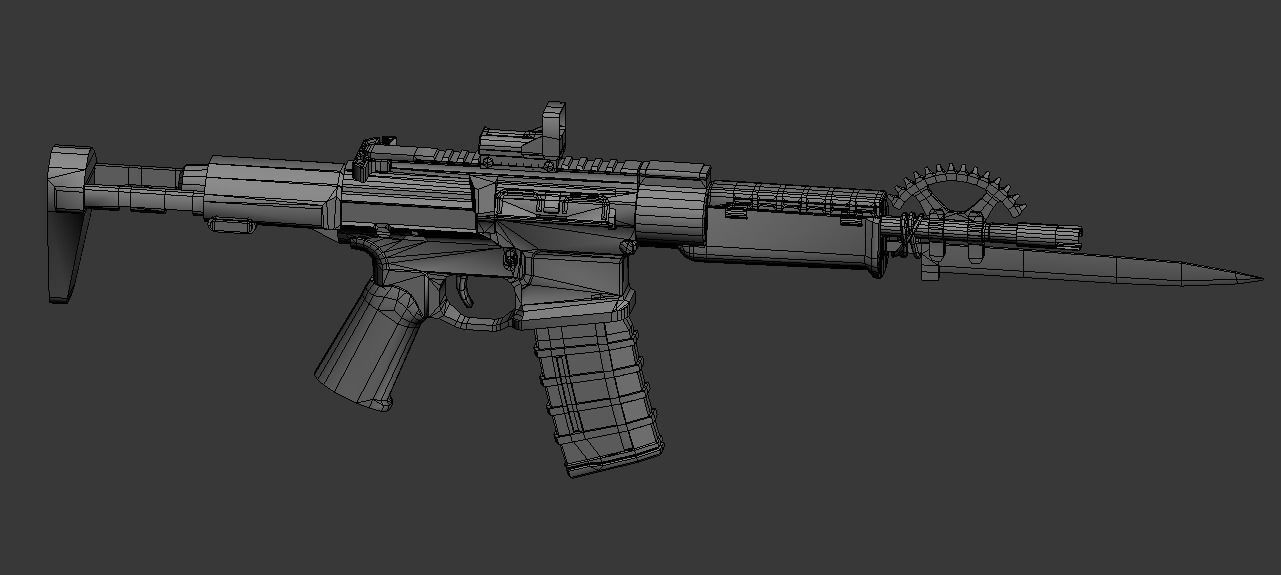 3D model Post-apocalypse custom assault rifle VR / AR / low-poly | CGTrader
