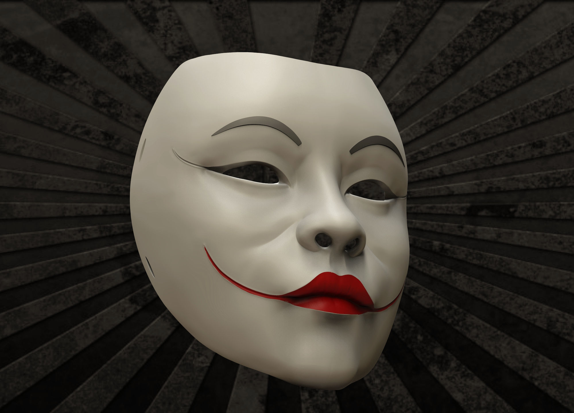 Geisha Mask Anime Mask 3D model 3D printable | CGTrader