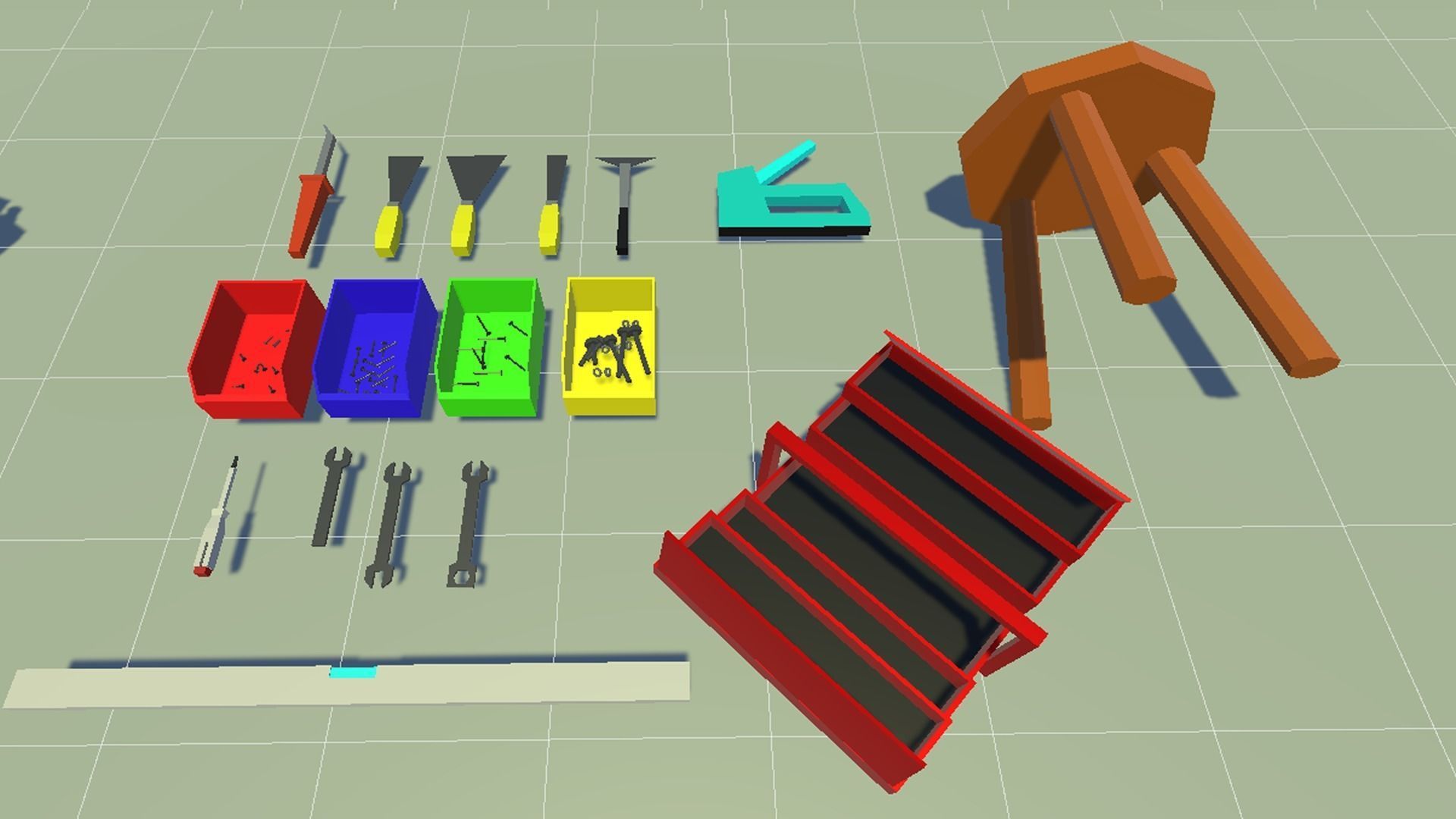 3D model Comprehensive Low-Poly Toolset Collection VR / AR / low-poly ...