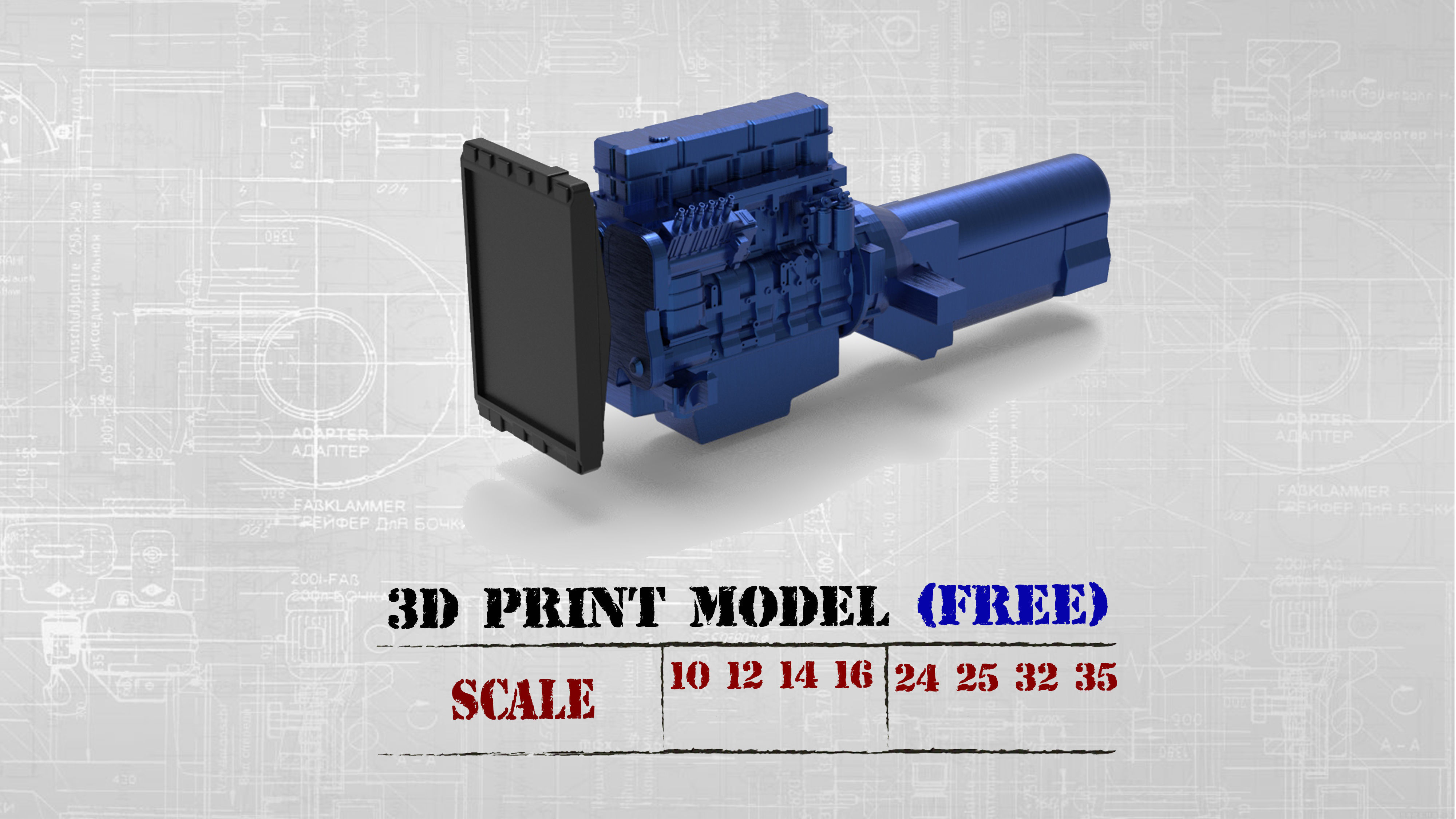 Free 3D printable model ENGINE old Truck free 3D model 3D printable ...