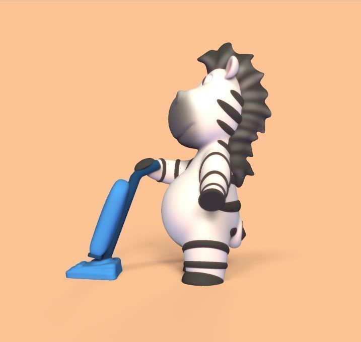 Zebra Vacuum Cleaner 3D model 3D printable | CGTrader