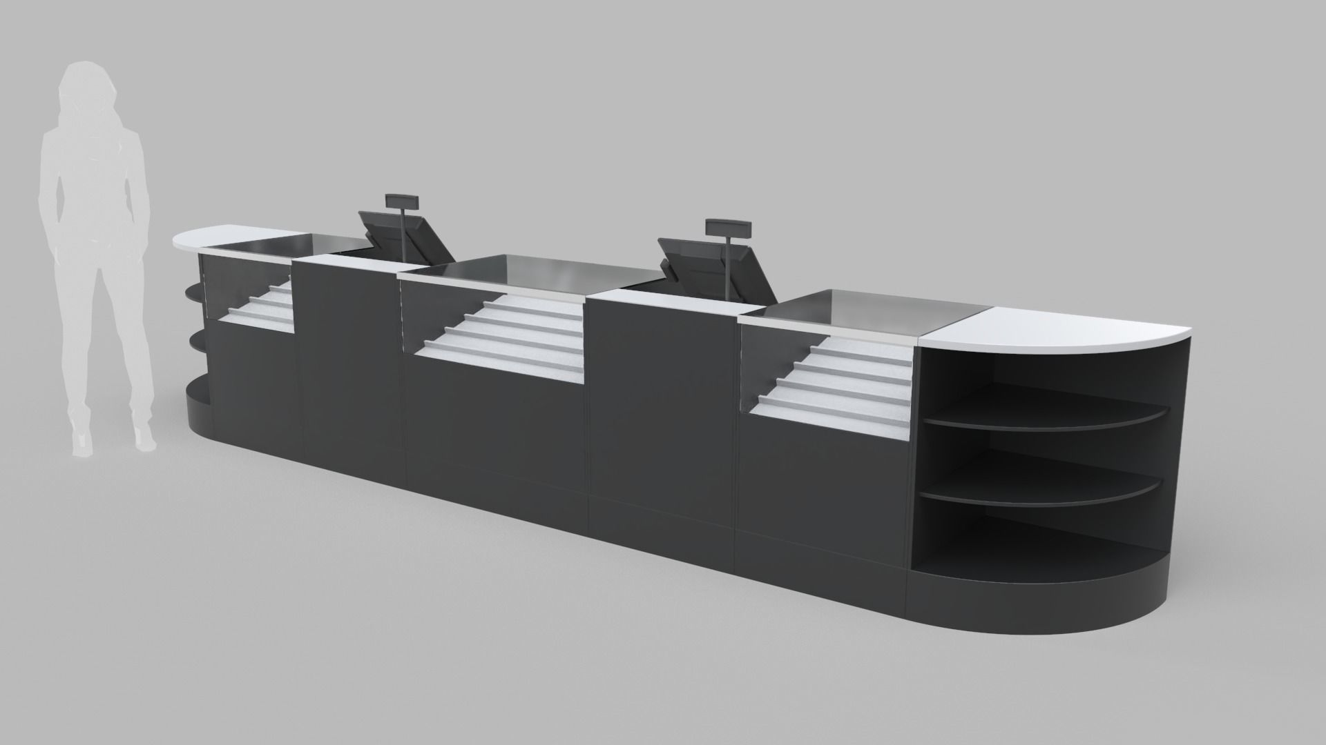 Counter Cashier Modules 3 3D model | CGTrader