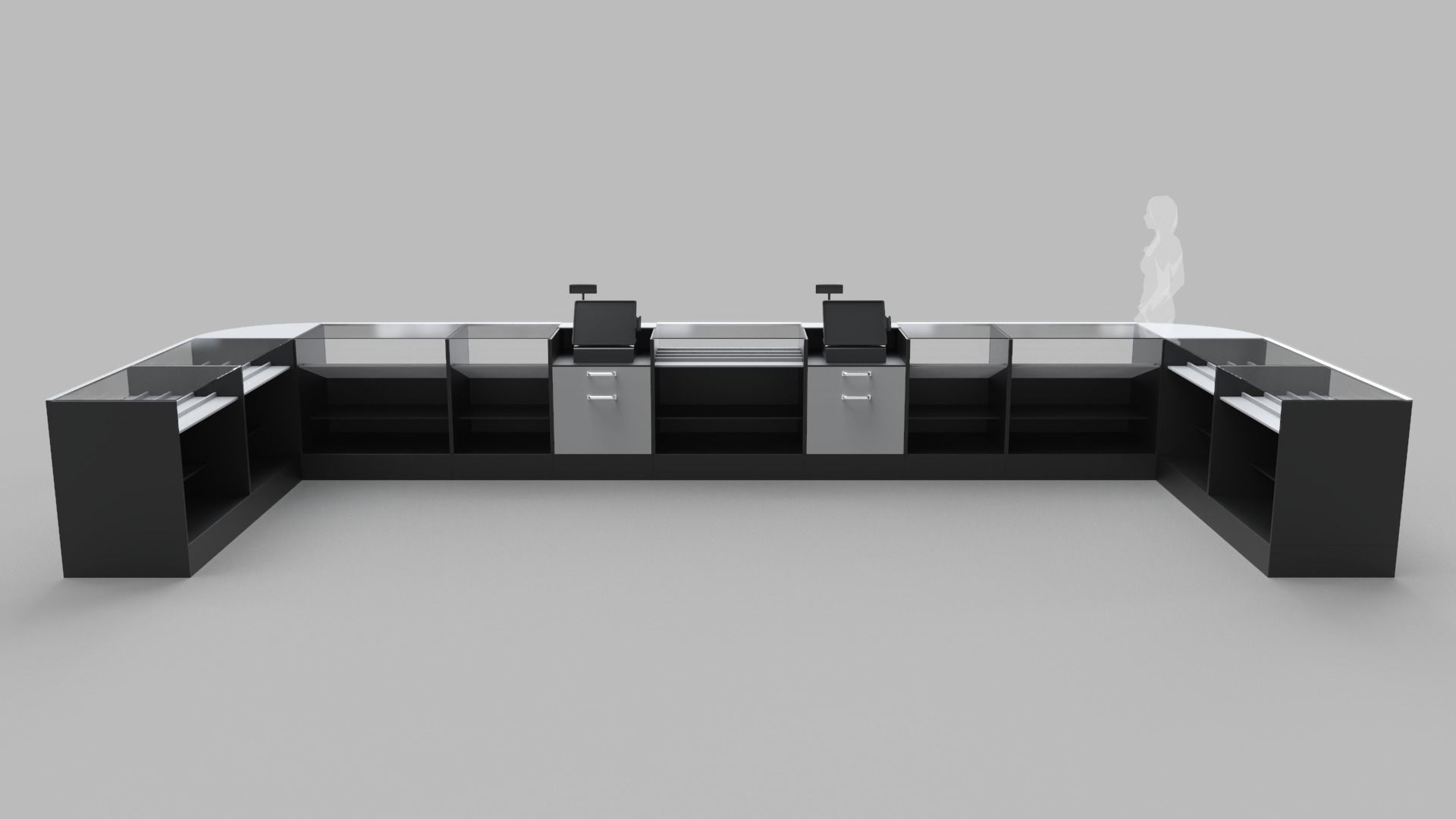 Counter Cashier Modules 3 3D model | CGTrader