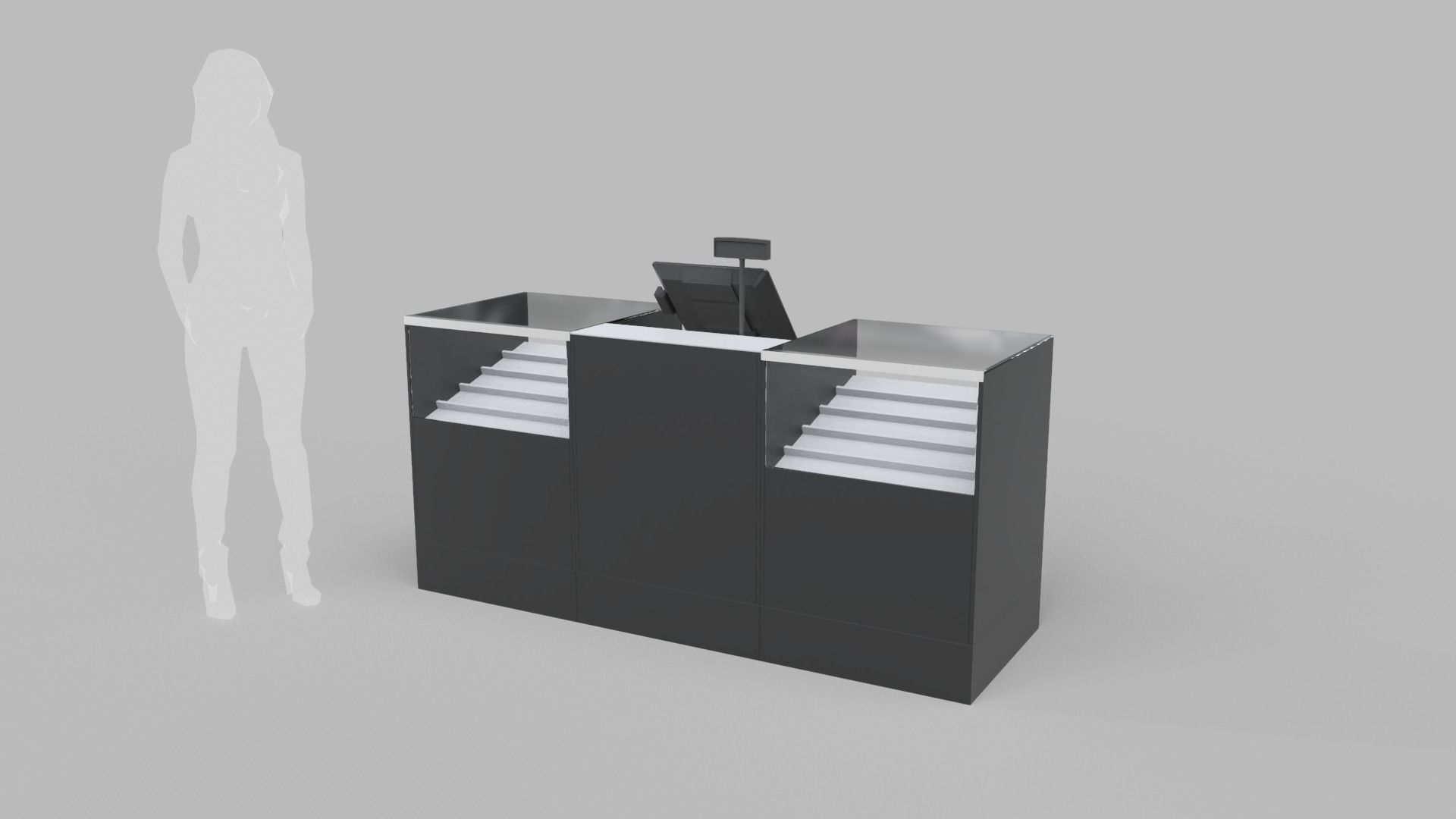 Counter Cashier Modules 3 3D model | CGTrader