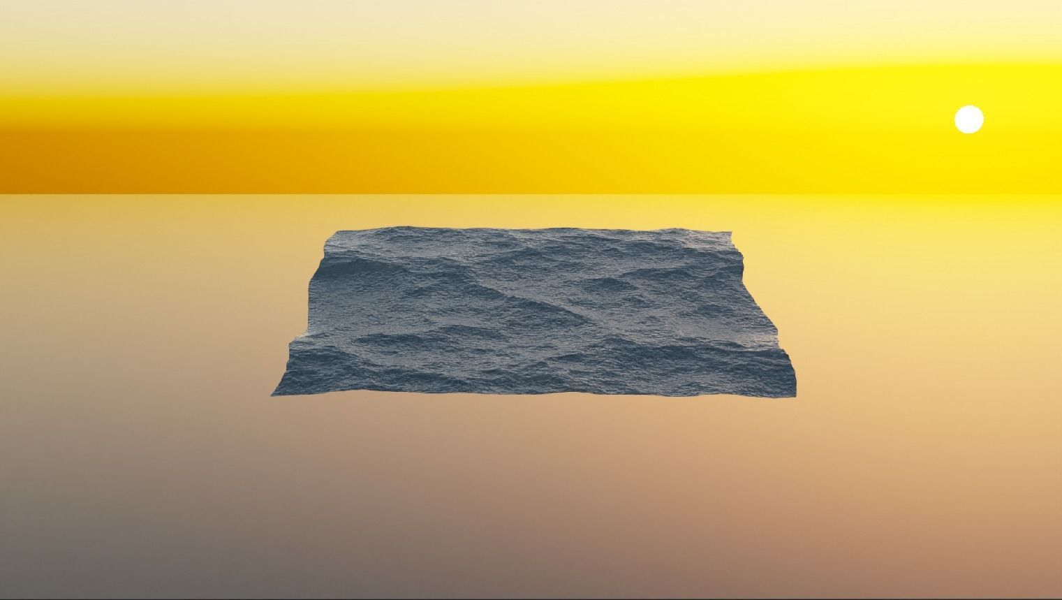 Oceans piece of paper in ocean at sunset free 3D model animated | CGTrader