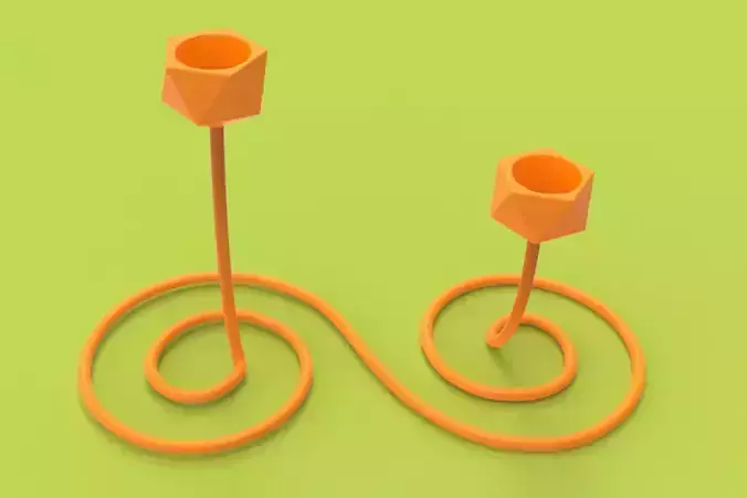 Scroll Candelabrum 3D Printing Candle Holder 3D model 3D printable ...