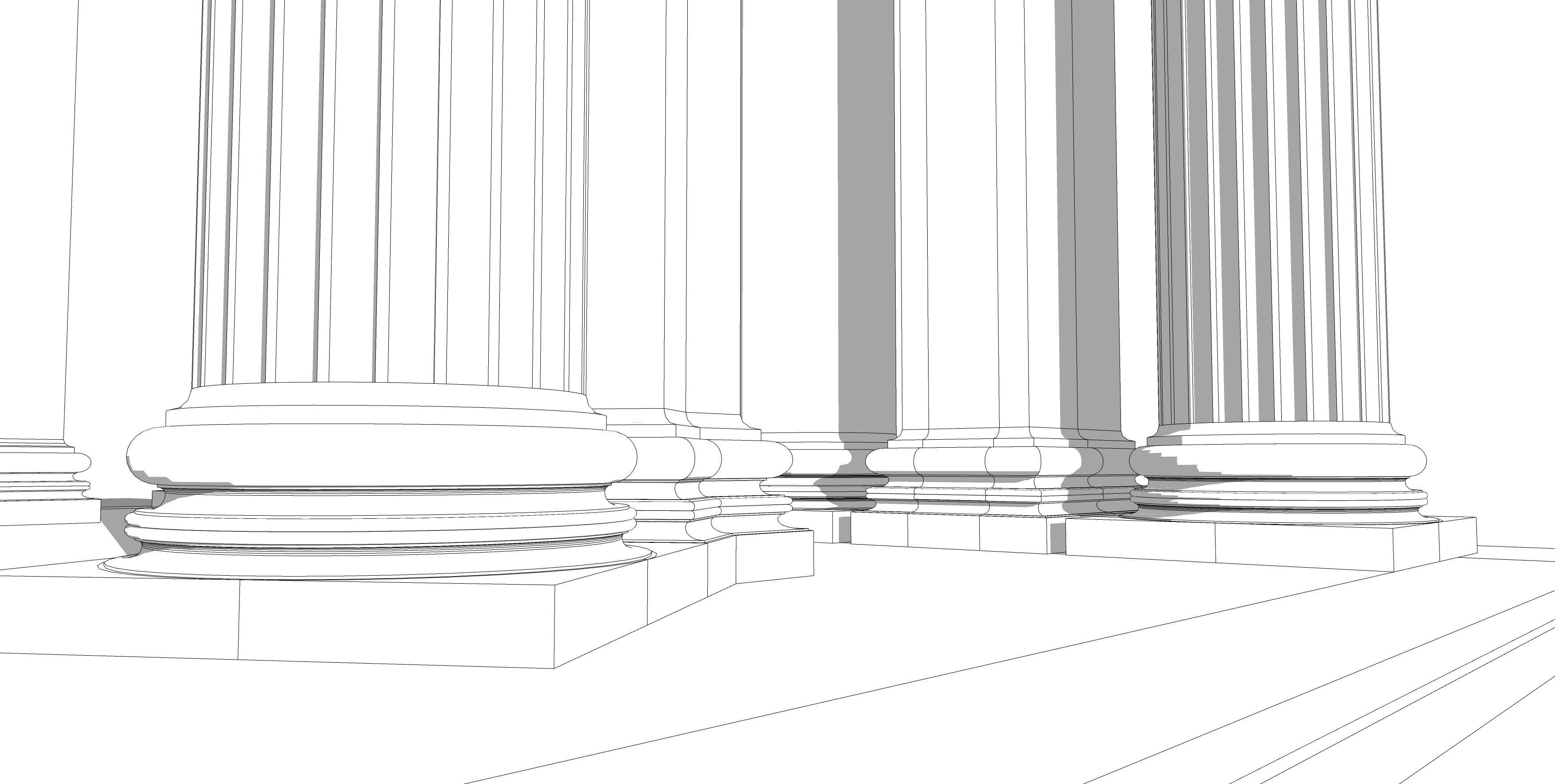 gazebo Ionic column on Vignola 3D model 3D model | CGTrader