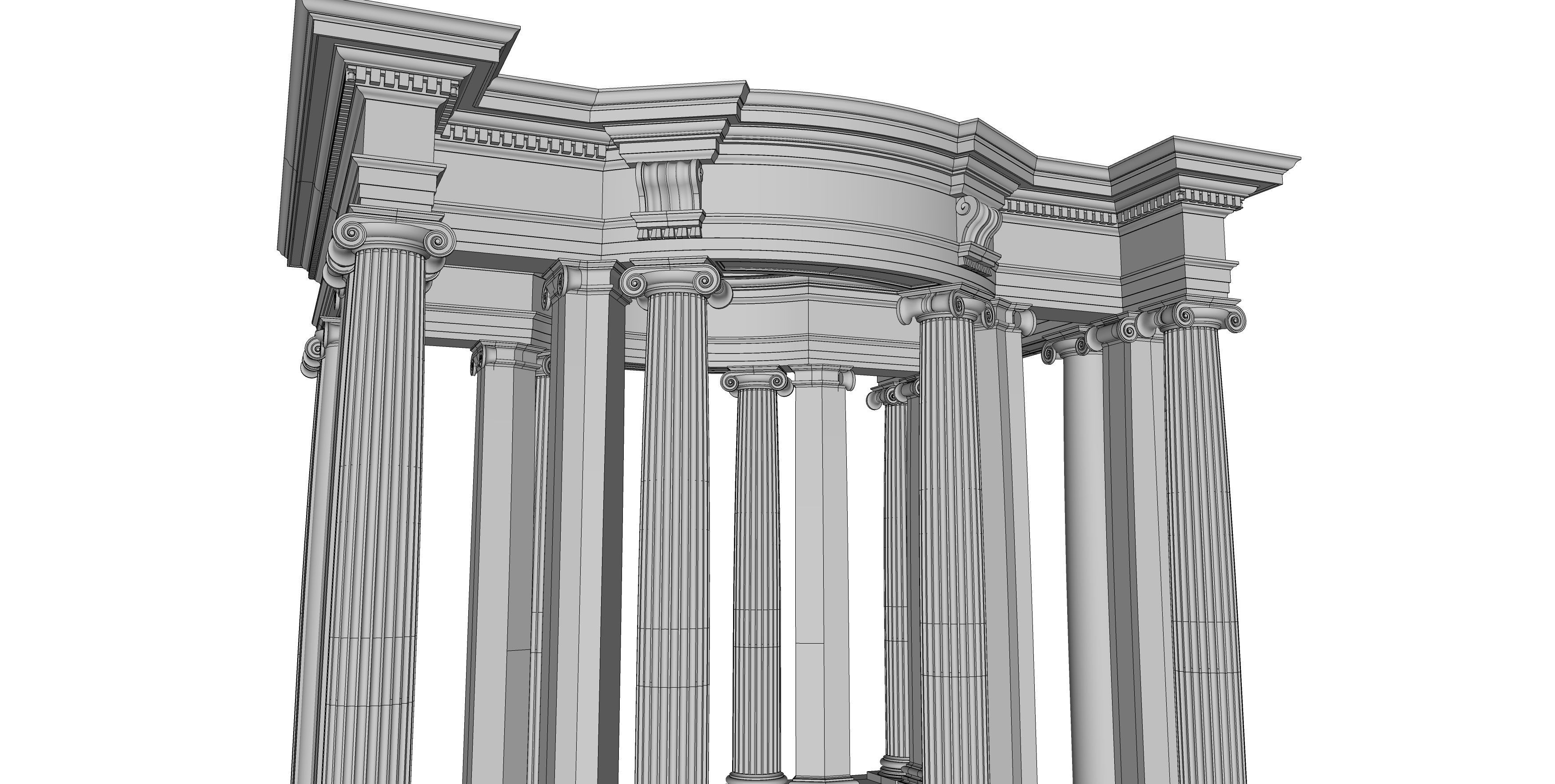 gazebo Ionic column on Vignola 3D model 3D model | CGTrader