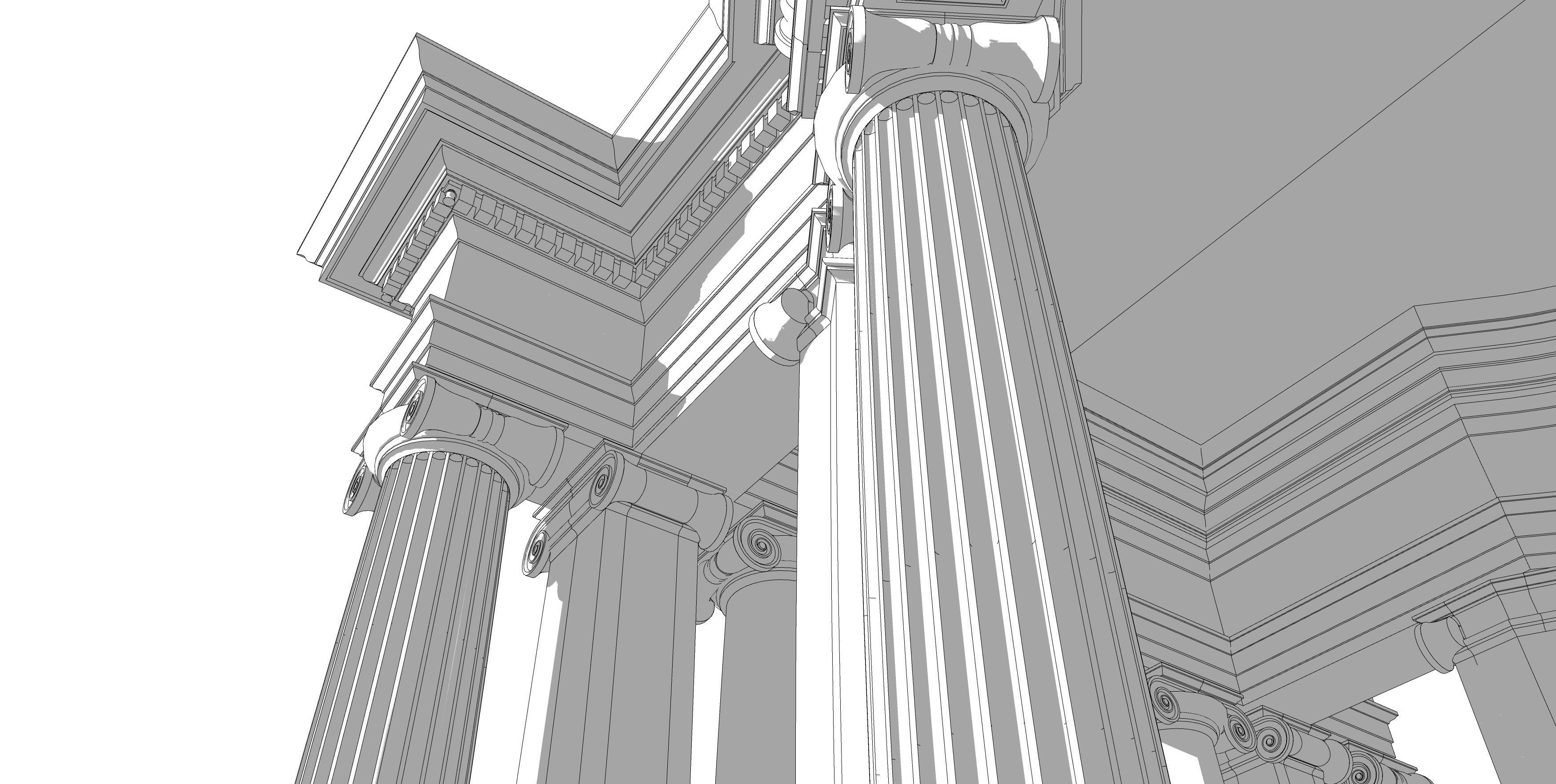 gazebo Ionic column on Vignola 3D model 3D model | CGTrader
