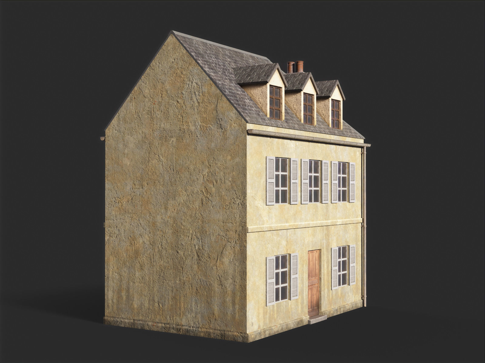 3D model Normandy townhouse VR / AR / low-poly | CGTrader