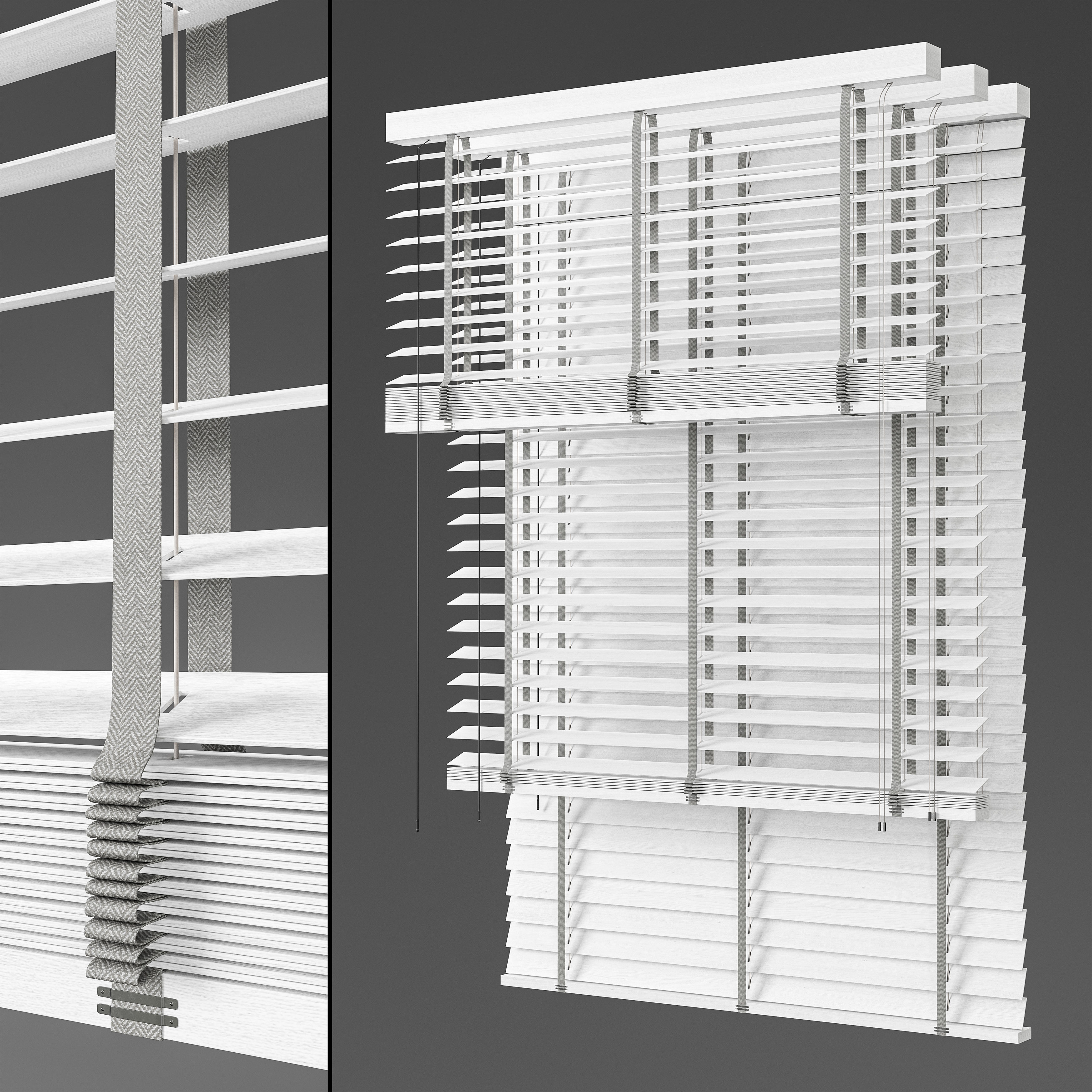 Wooden blinds Set 05 3D model | CGTrader
