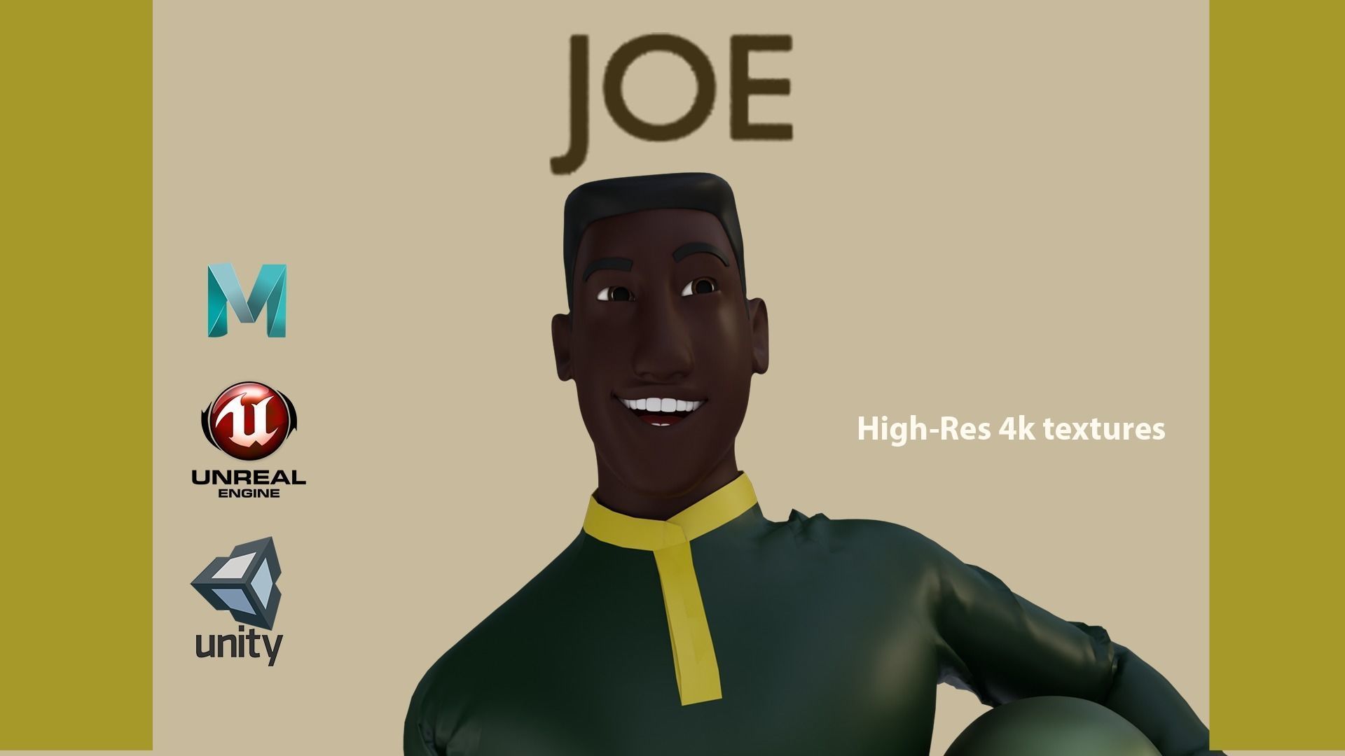 3D model JOE RIG MAYA VERSION VR / AR / low-poly | CGTrader