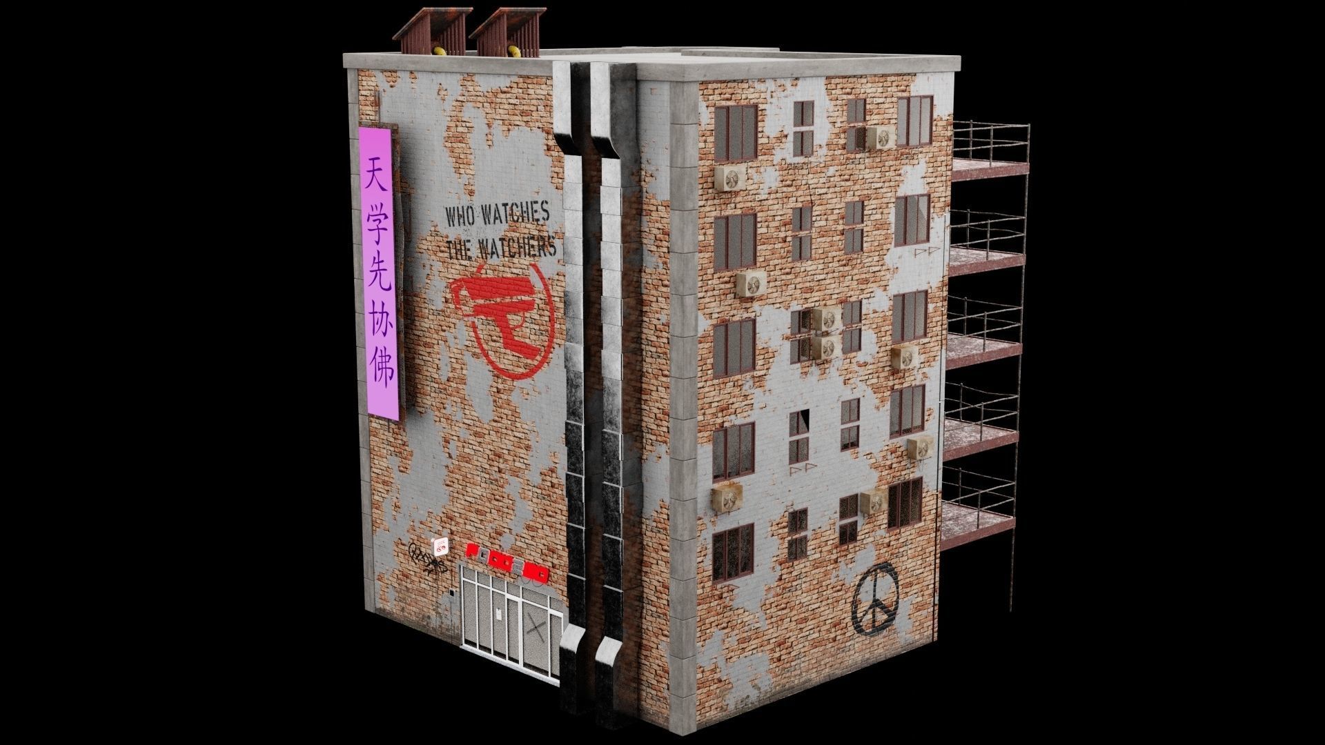 Cyberpunk Building free 3D model | CGTrader