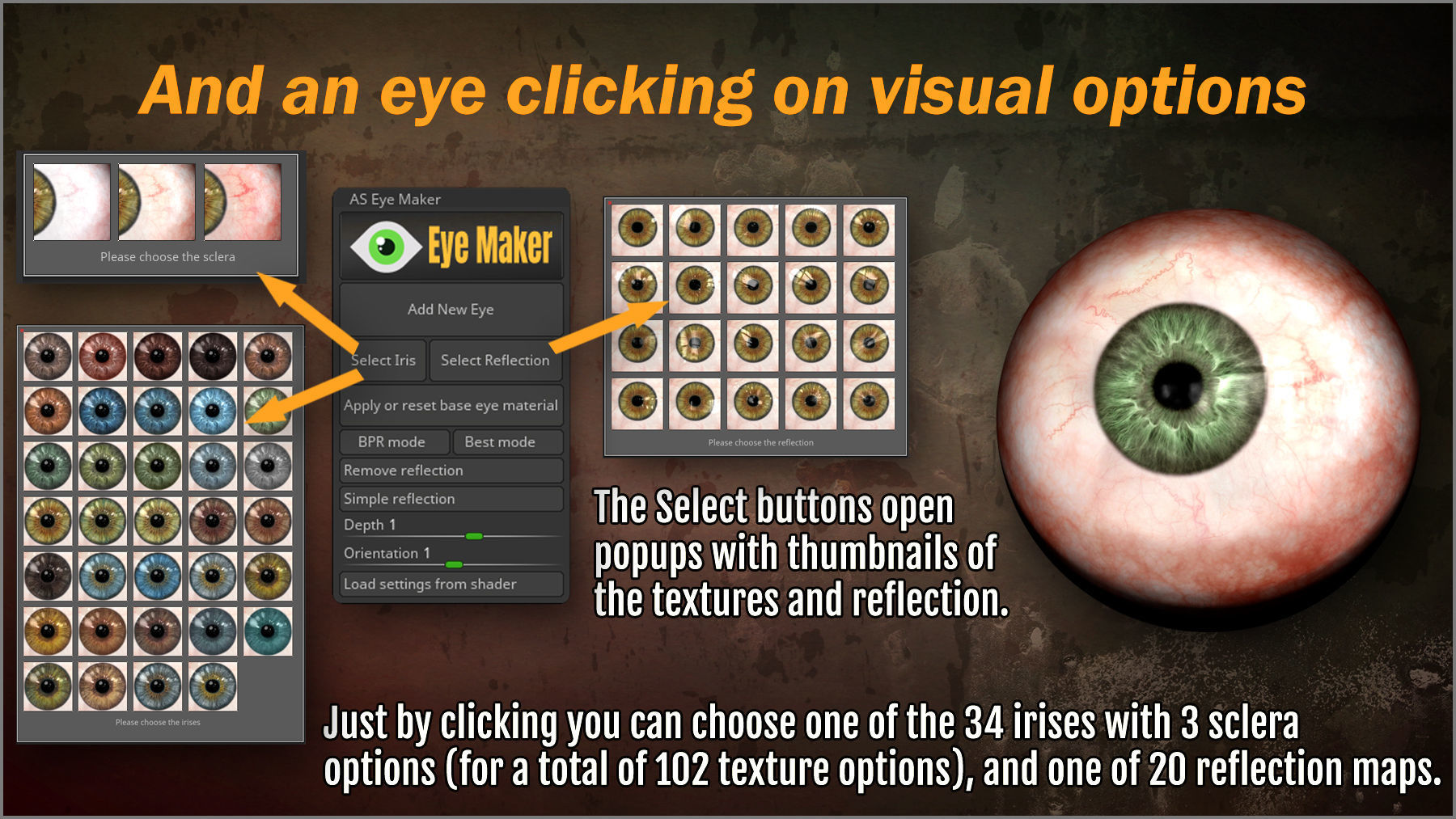 Eye Maker 102 Eyes and ZBrush Plugin 3D model | CGTrader