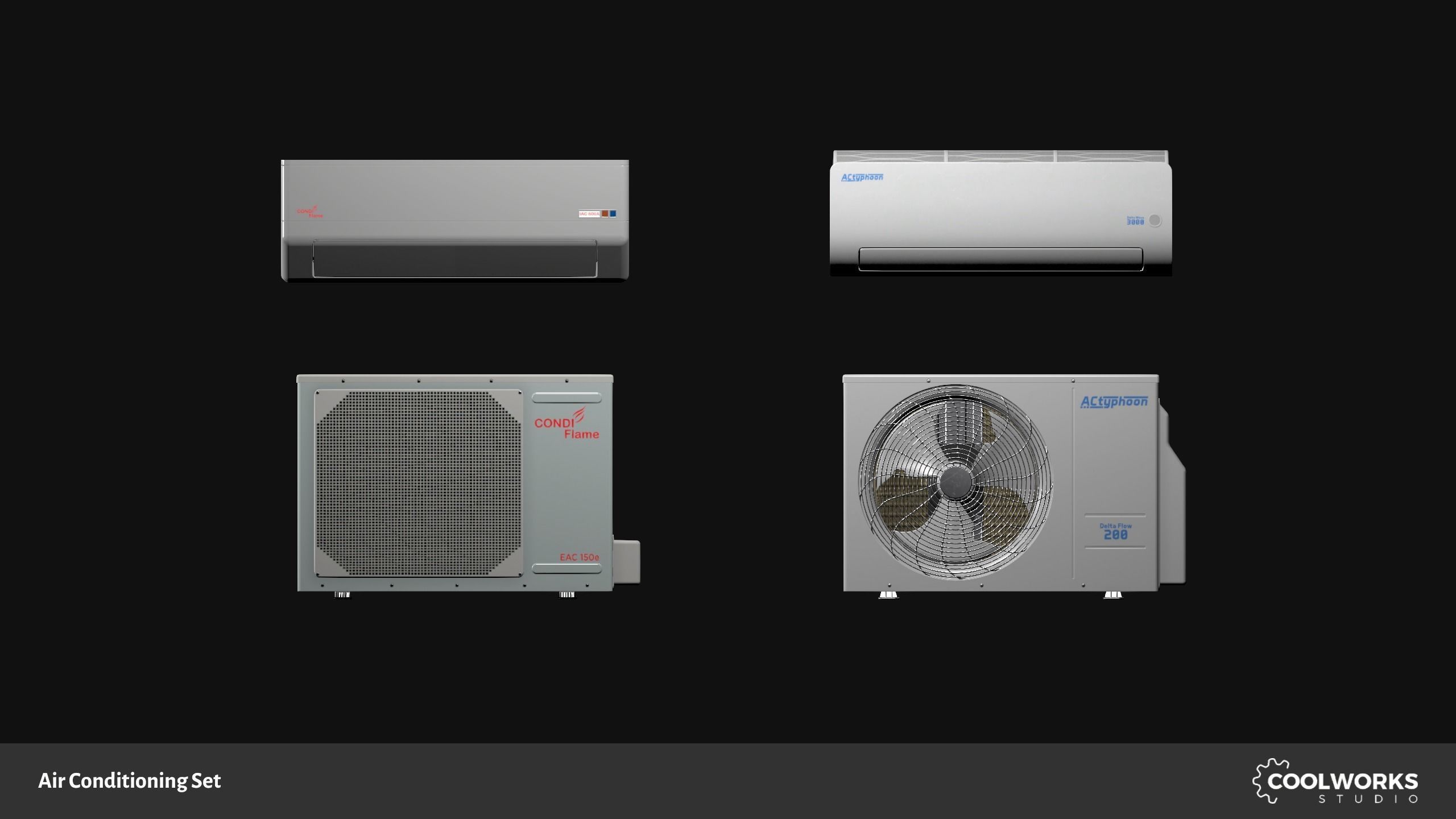 3D model Air Conditioning Unit Set VR / AR / low-poly | CGTrader