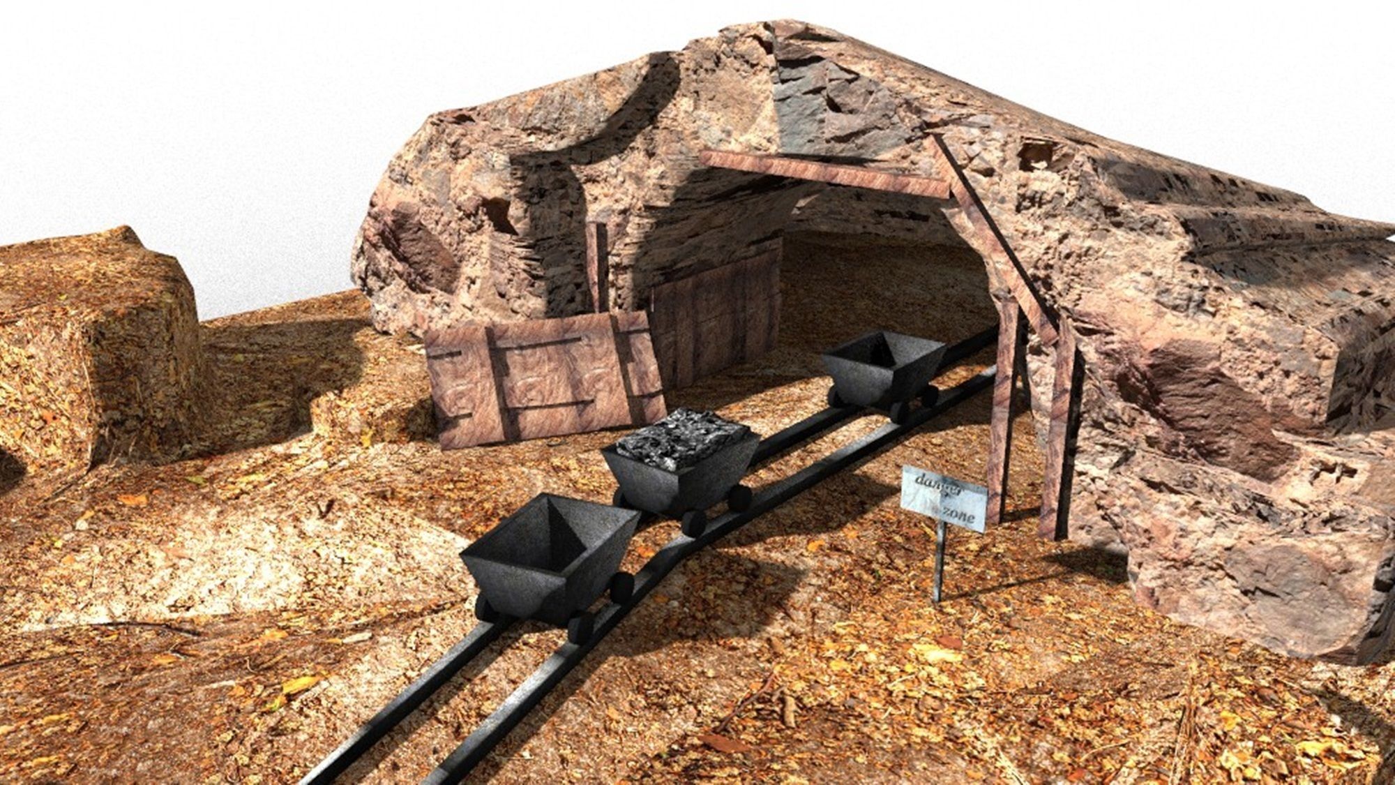 3D model cave mine and carts VR / AR / low-poly | CGTrader