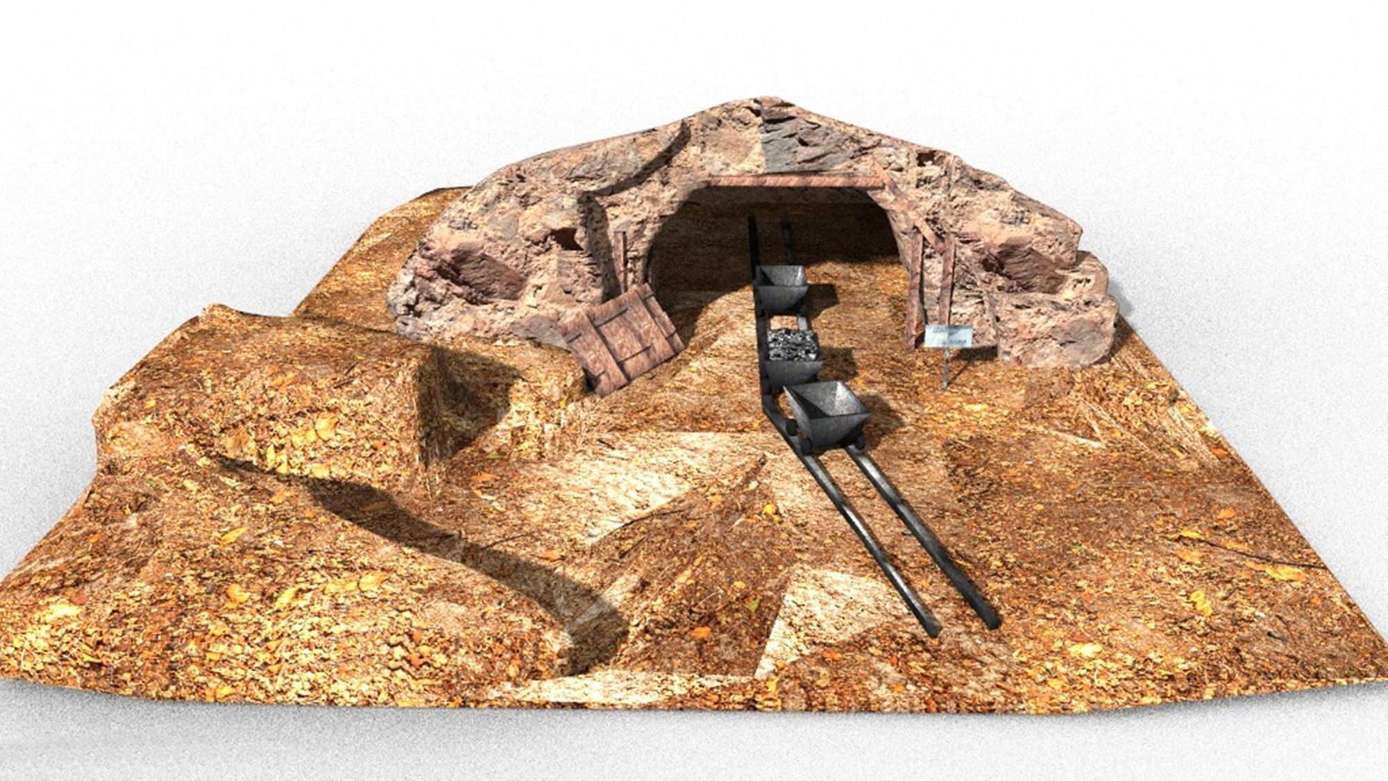3D model cave mine and carts VR / AR / low-poly | CGTrader