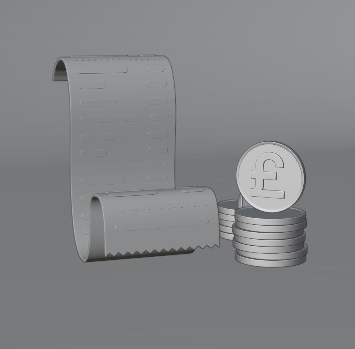 Business Invoice Report Payment Icon with Coins ready 3D Model 3D model ...