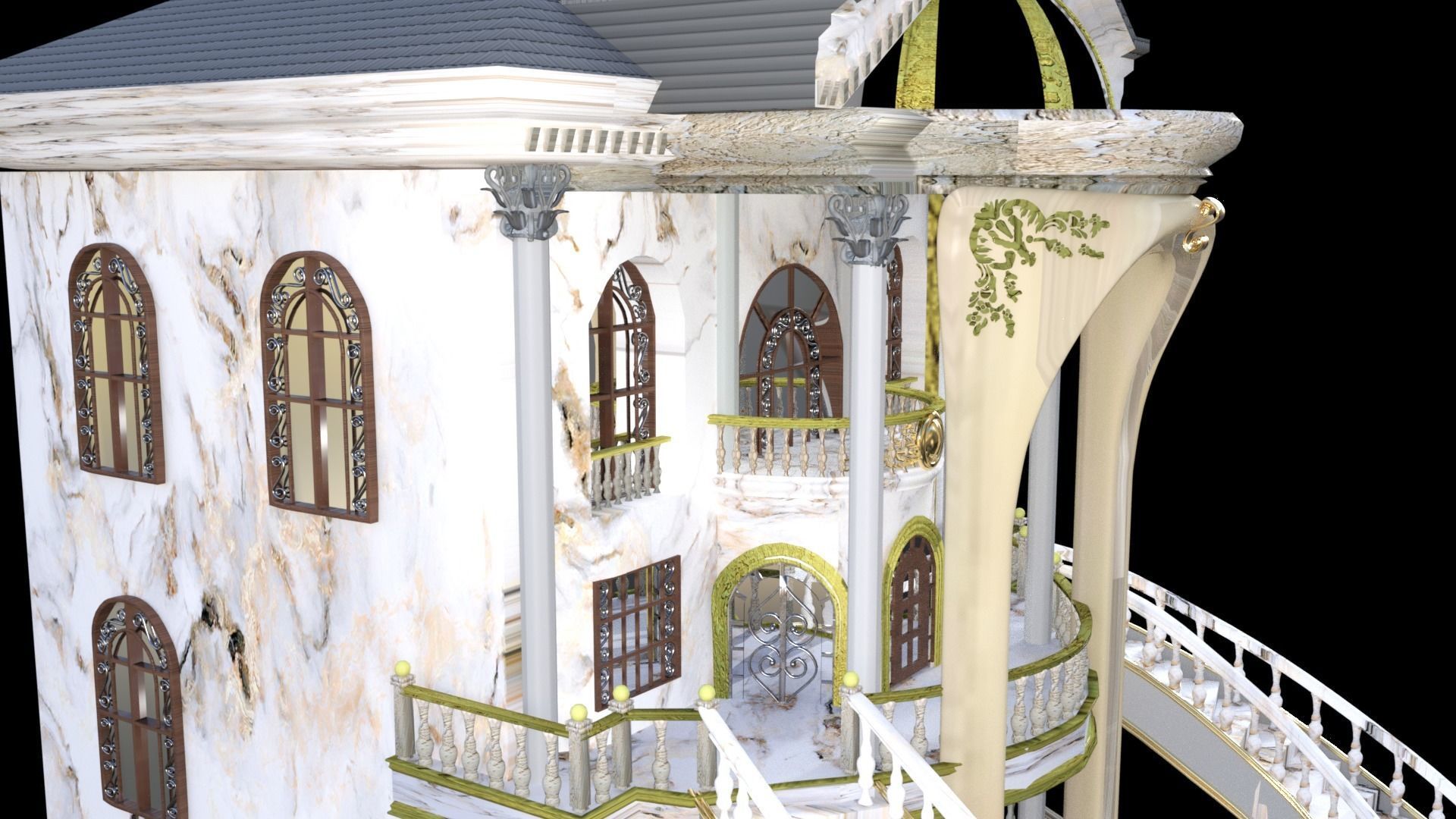marble villa 3D model | CGTrader