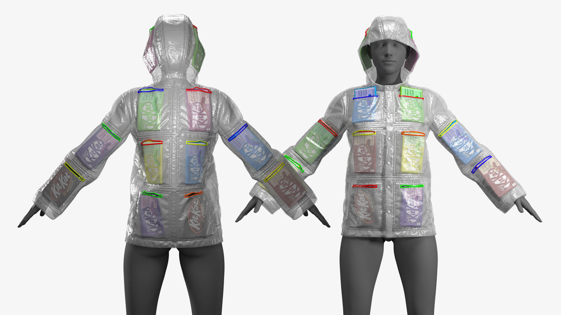 Raincoat with Kitkats Fitted to Gen8 Body Mesh 3D model | CGTrader