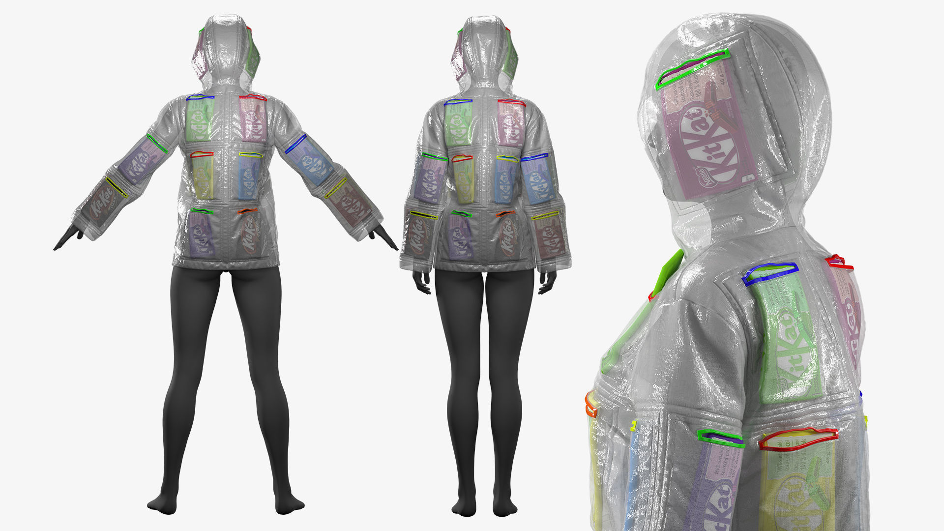 Raincoat with Kitkats Fitted to Gen8 Body Mesh 3D model | CGTrader