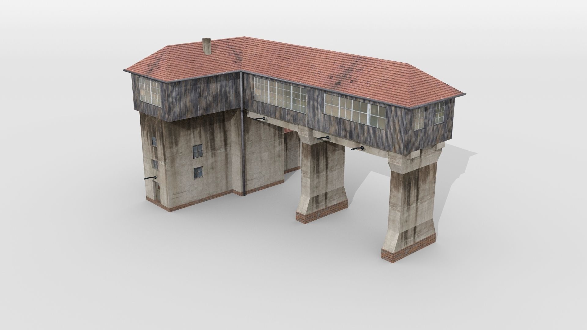 3D model Old gantry signal tower VR / AR / low-poly | CGTrader