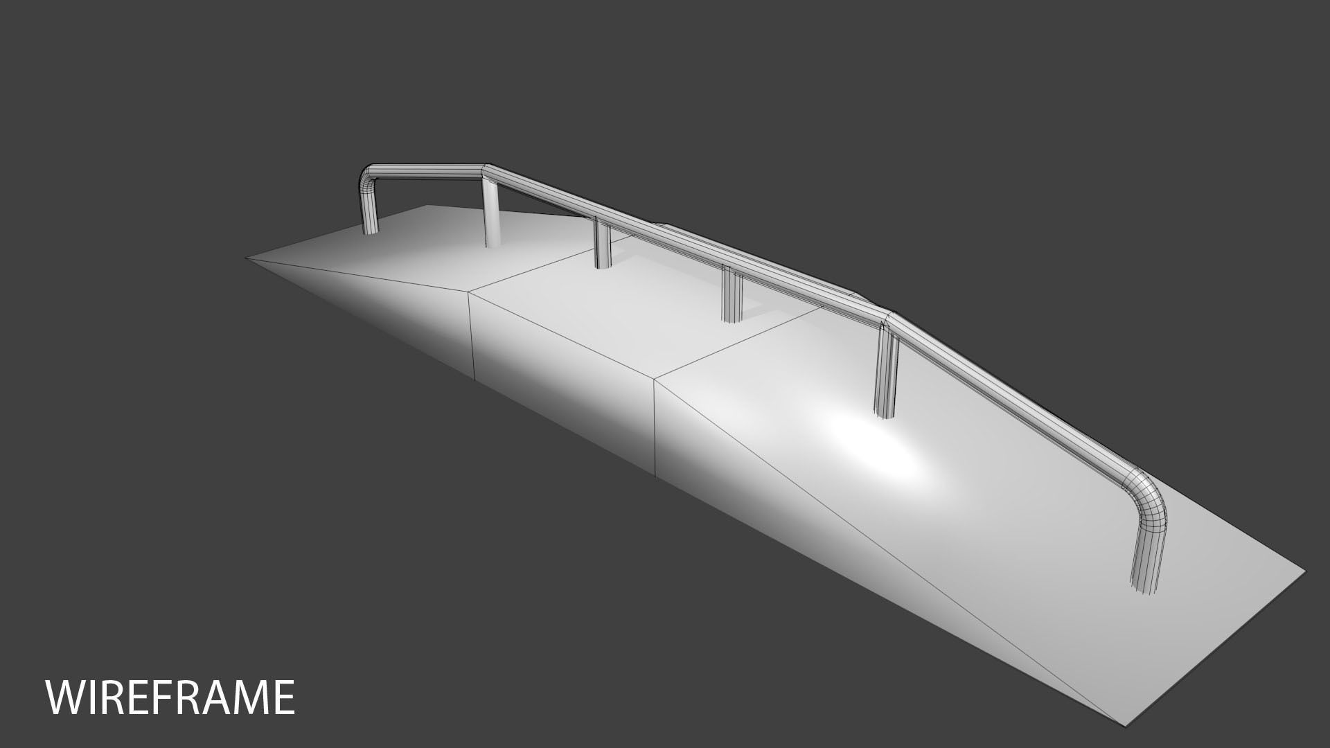 Skateboard Track - Sloped rail 3D model | CGTrader