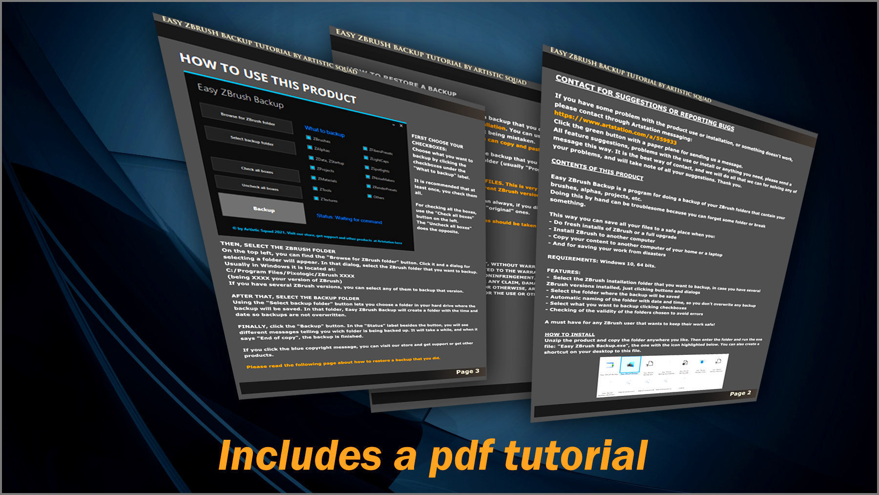 Easy ZBrush Backup 3D model | CGTrader